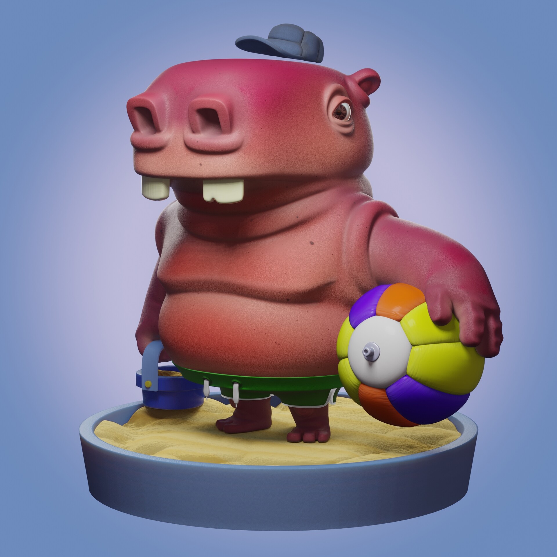 ArtStation - Holiday's Hippo!