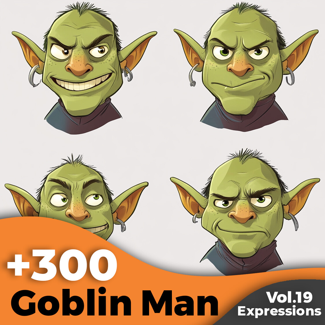 ArtStation - +300 Goblin Male Expression Sheet(4k)