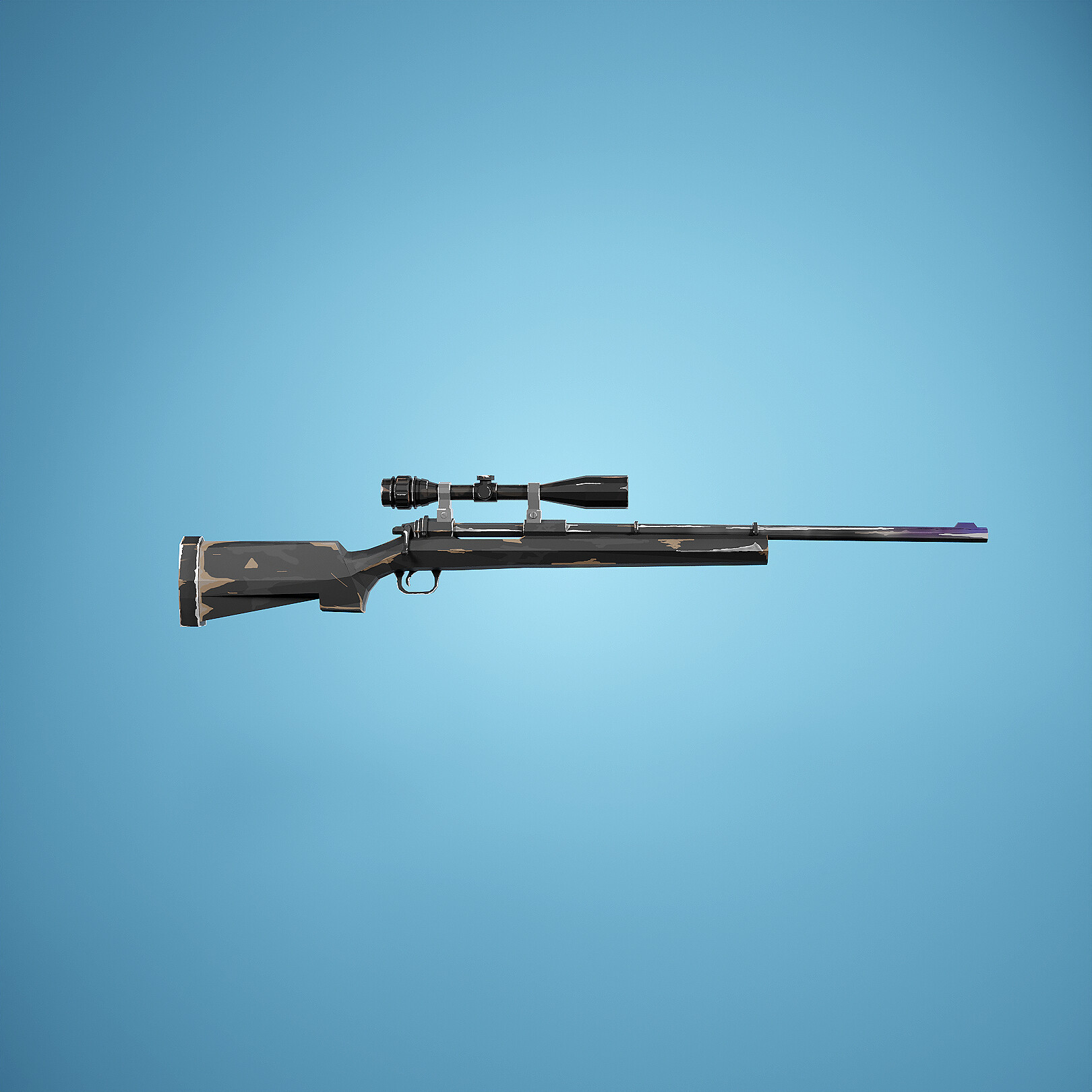 ArtStation - Low-Poly Stylized Sniper Gun - 3D Modeling & Texturing in ...