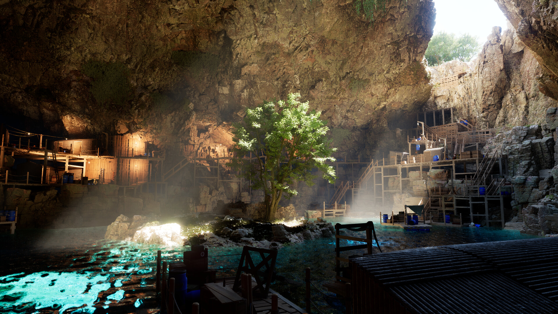 ArtStation - island in a cave