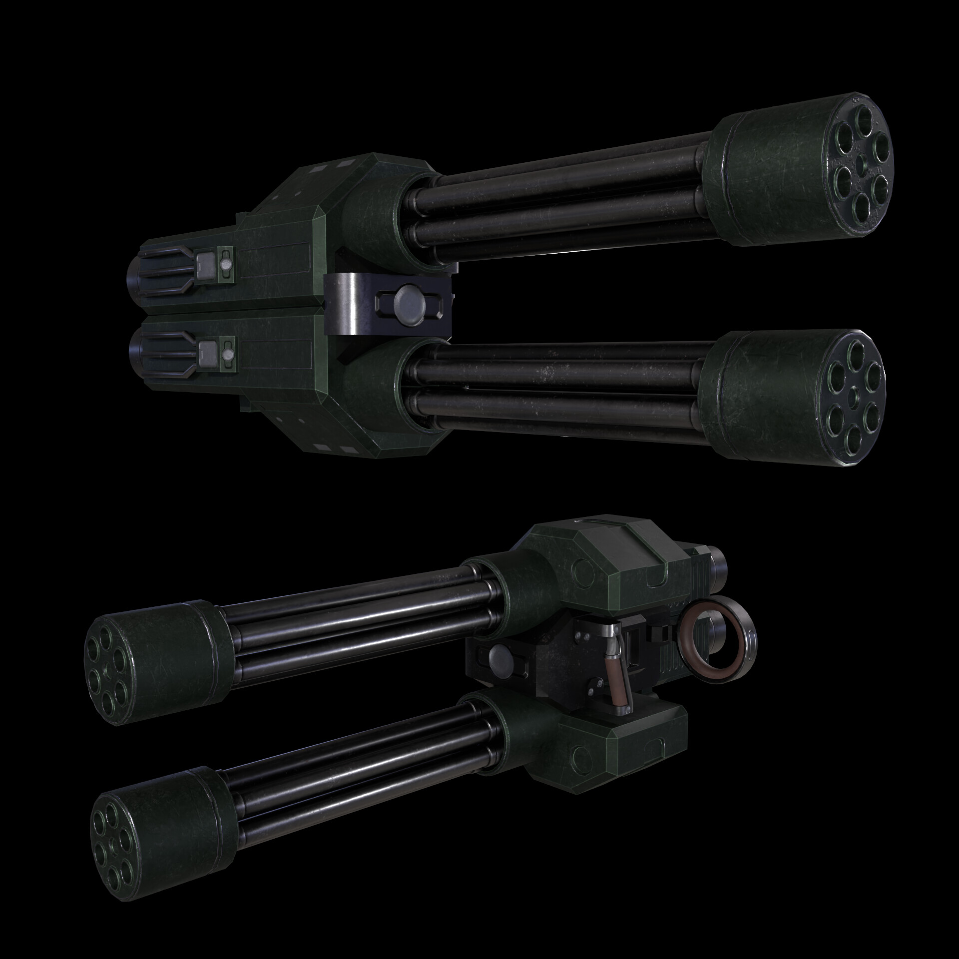 ArtStation - Futuristic Twin Minigun PBR