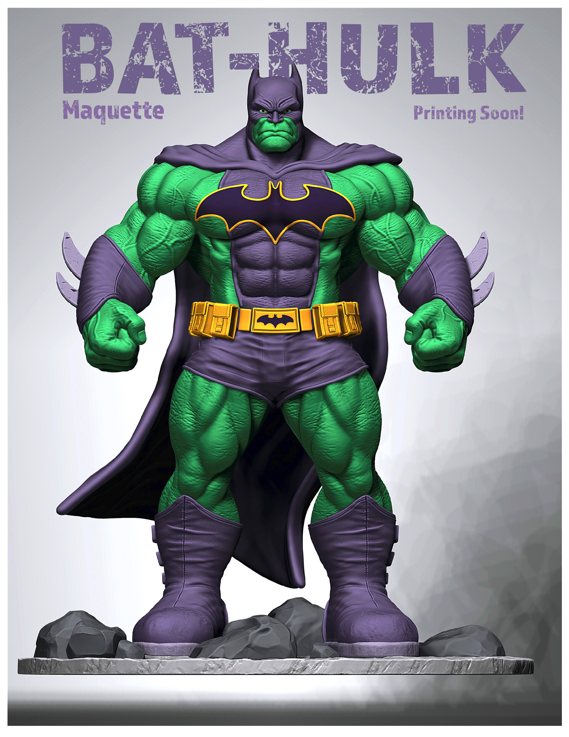 ArtStation - Bat-Hulk fan art WIP