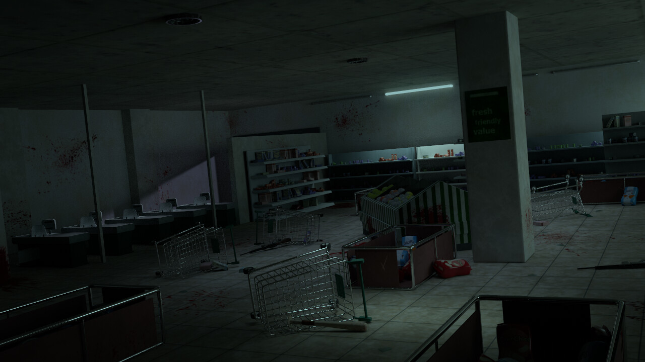 ArtStation - Post-apocalyptic Supermarket - Night