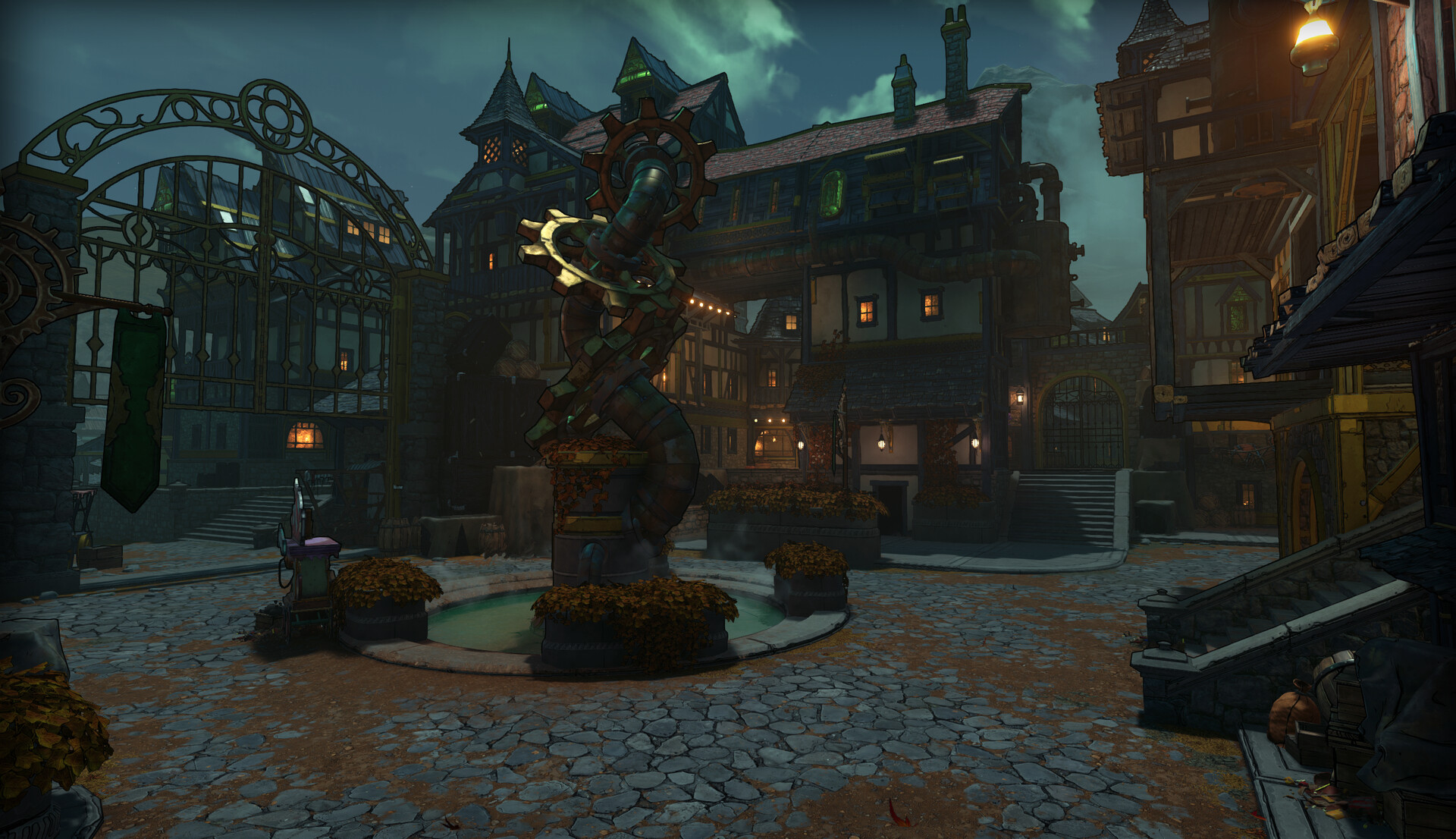 Art of Matthew Wood - Tiny Tina Level Art - Cog Work Plaza Battle Map ...
