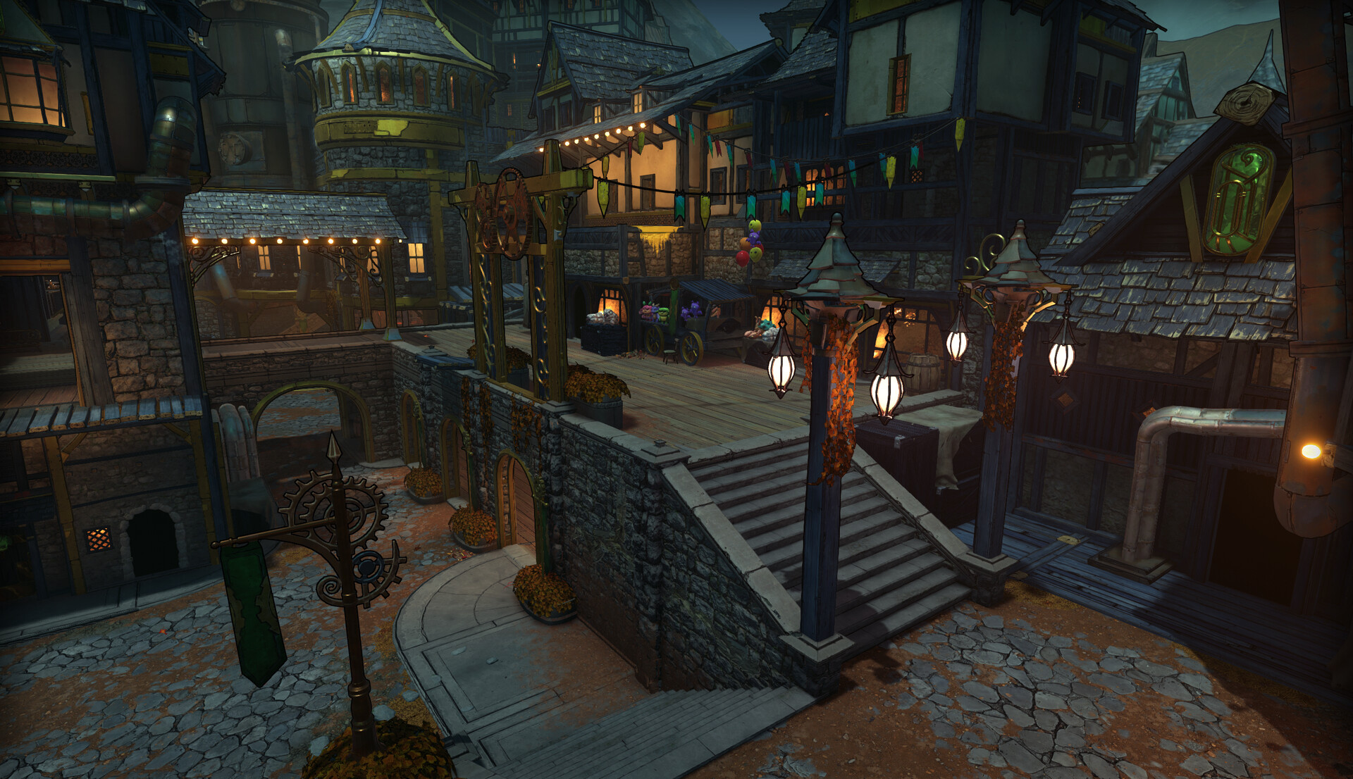 Art of Matthew Wood - Tiny Tina Level Art - Cog Work Plaza Battle Map ...