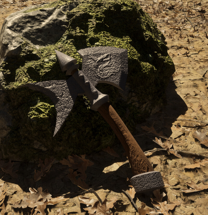 ArtStation - Stylized shark axe