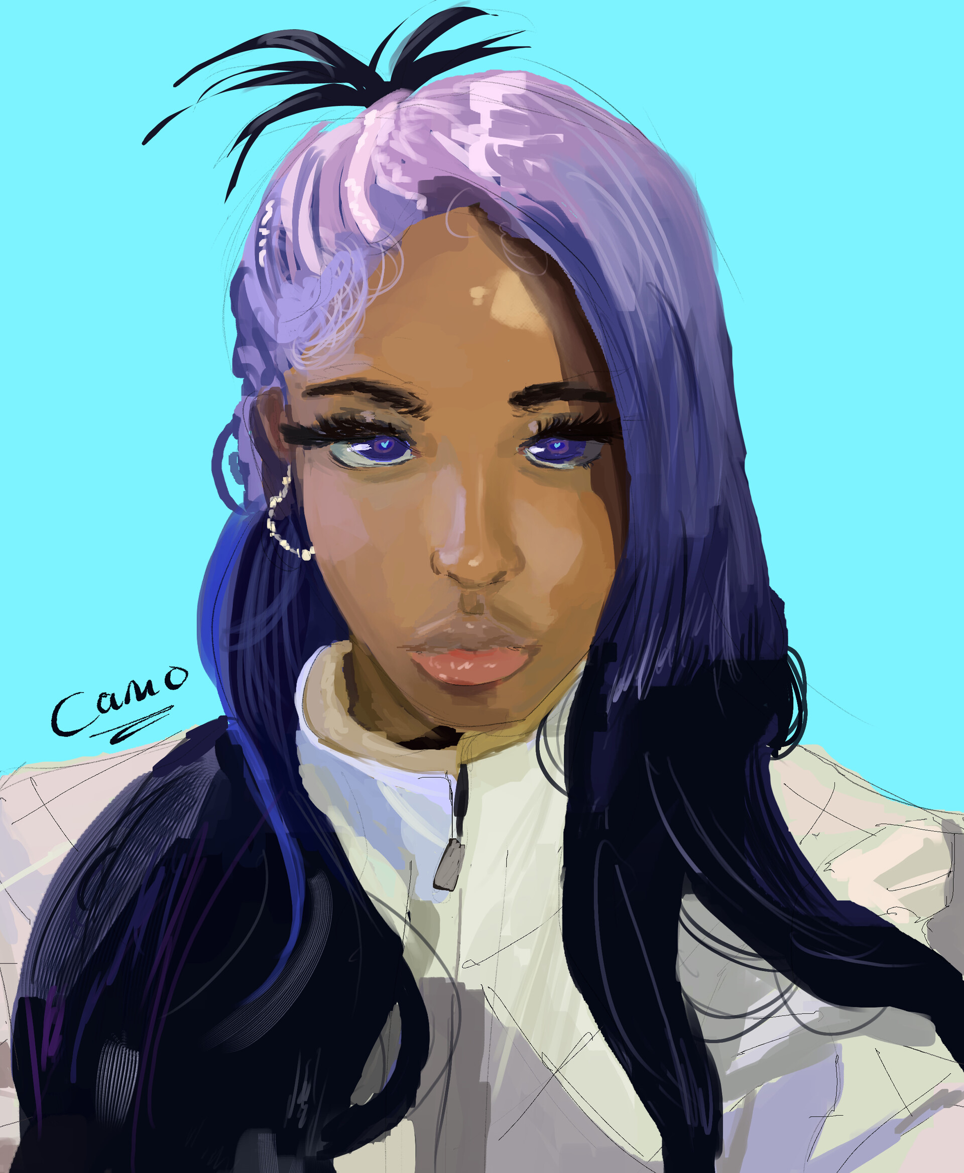 ArtStation - Girl with the Purple Hair