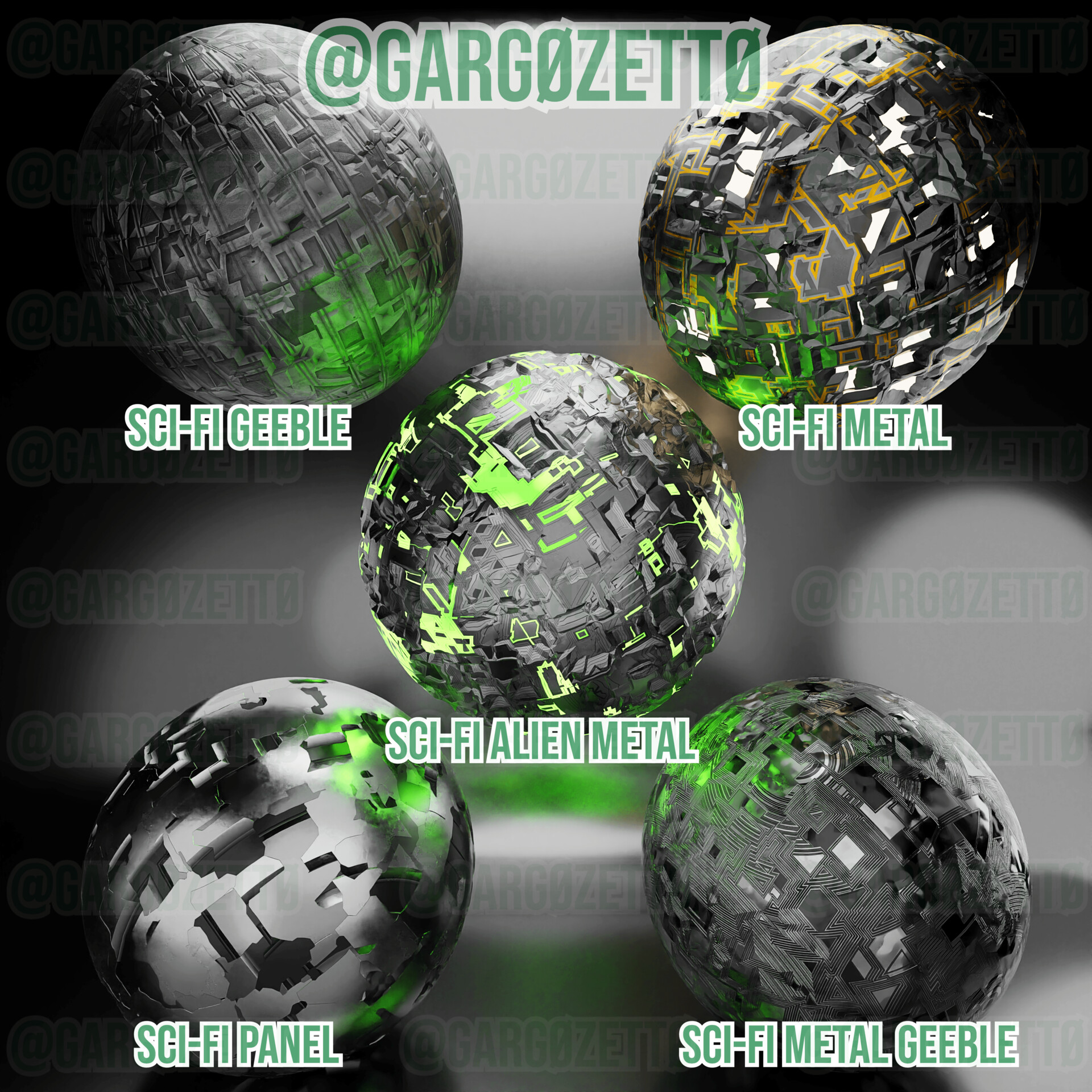 ArtStation - Sci-fi 3D Procedural Shaders || Blender