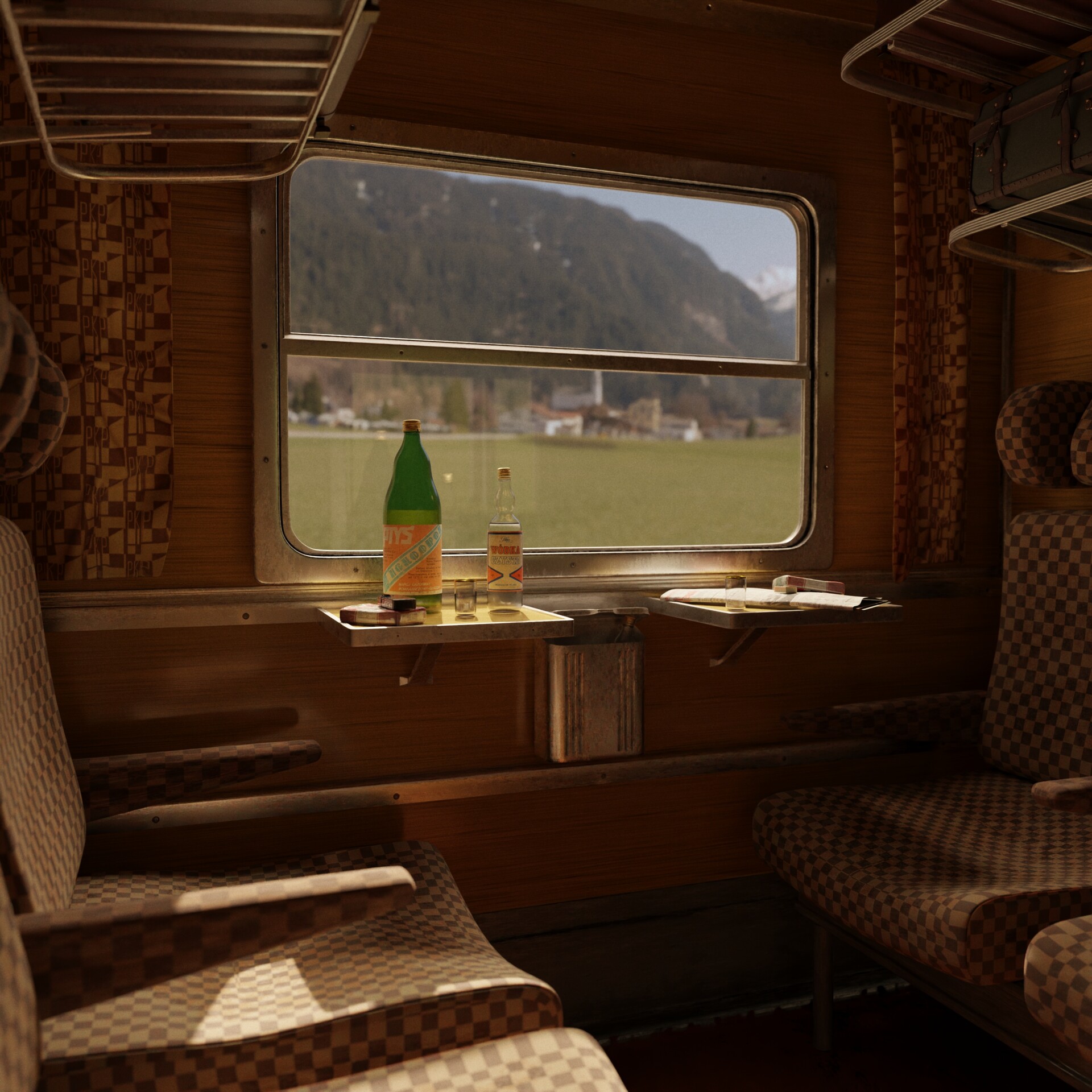 ArtStation - Train compartment from ooooold times in Poland