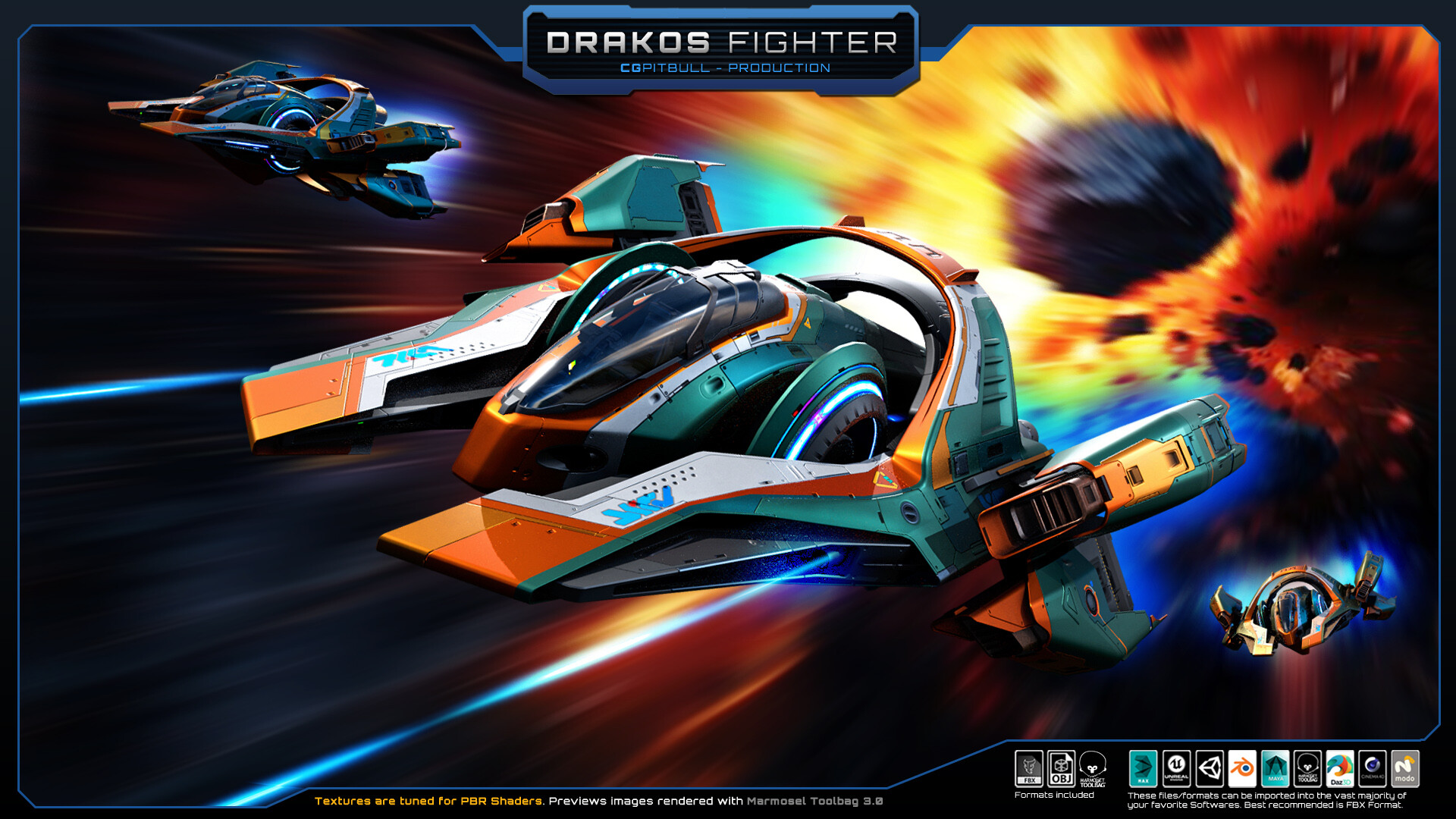 ArtStation - DRAKOS - Fighter Spacecraft