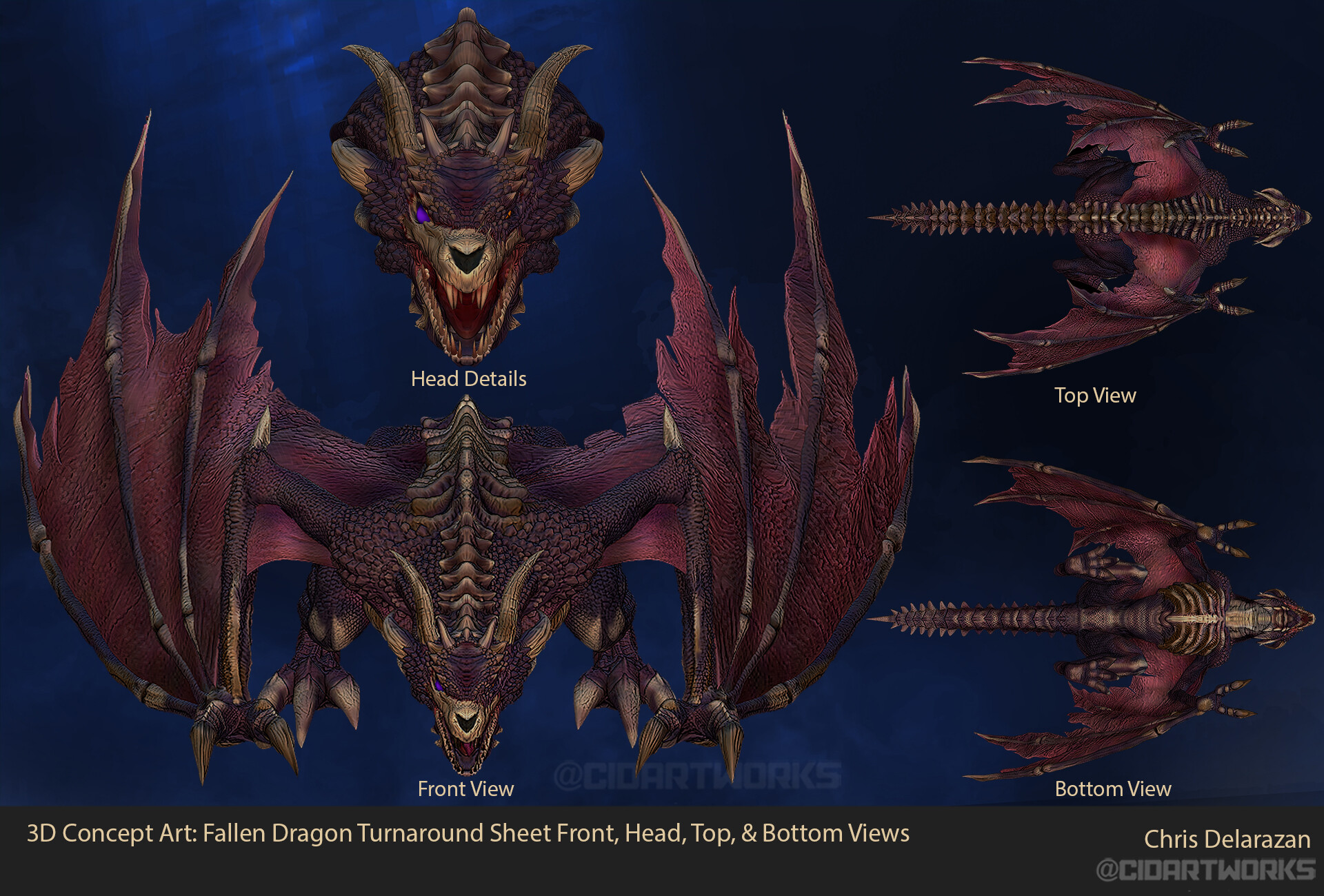 Chris Delarazan (@cidartworks) - 3D Concept Art: Fallen Dragon