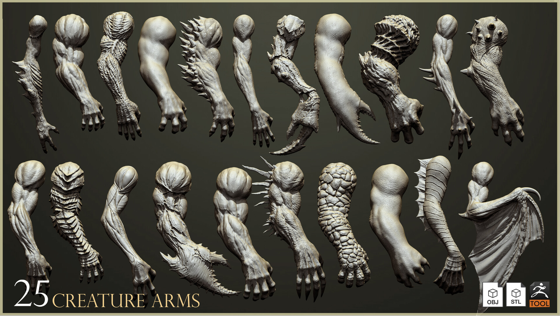 ArtStation - 25 Creature arms 3D model