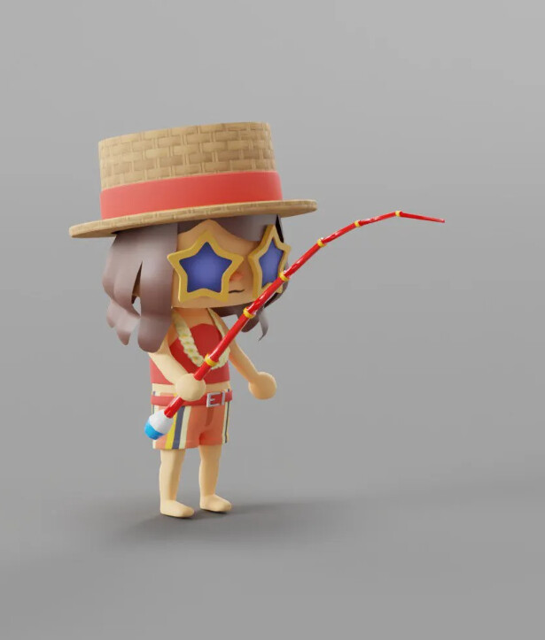 ArtStation - Fishing Woman Charachter NFT/3DMODEL