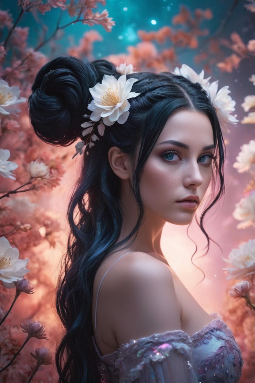 ArtStation - A girl among flowers