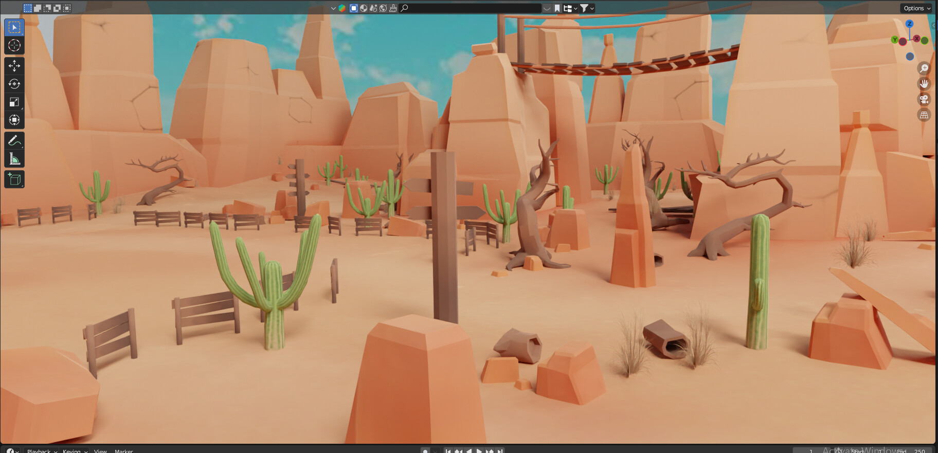 ArtStation - Low poly Stylized Desert Environment