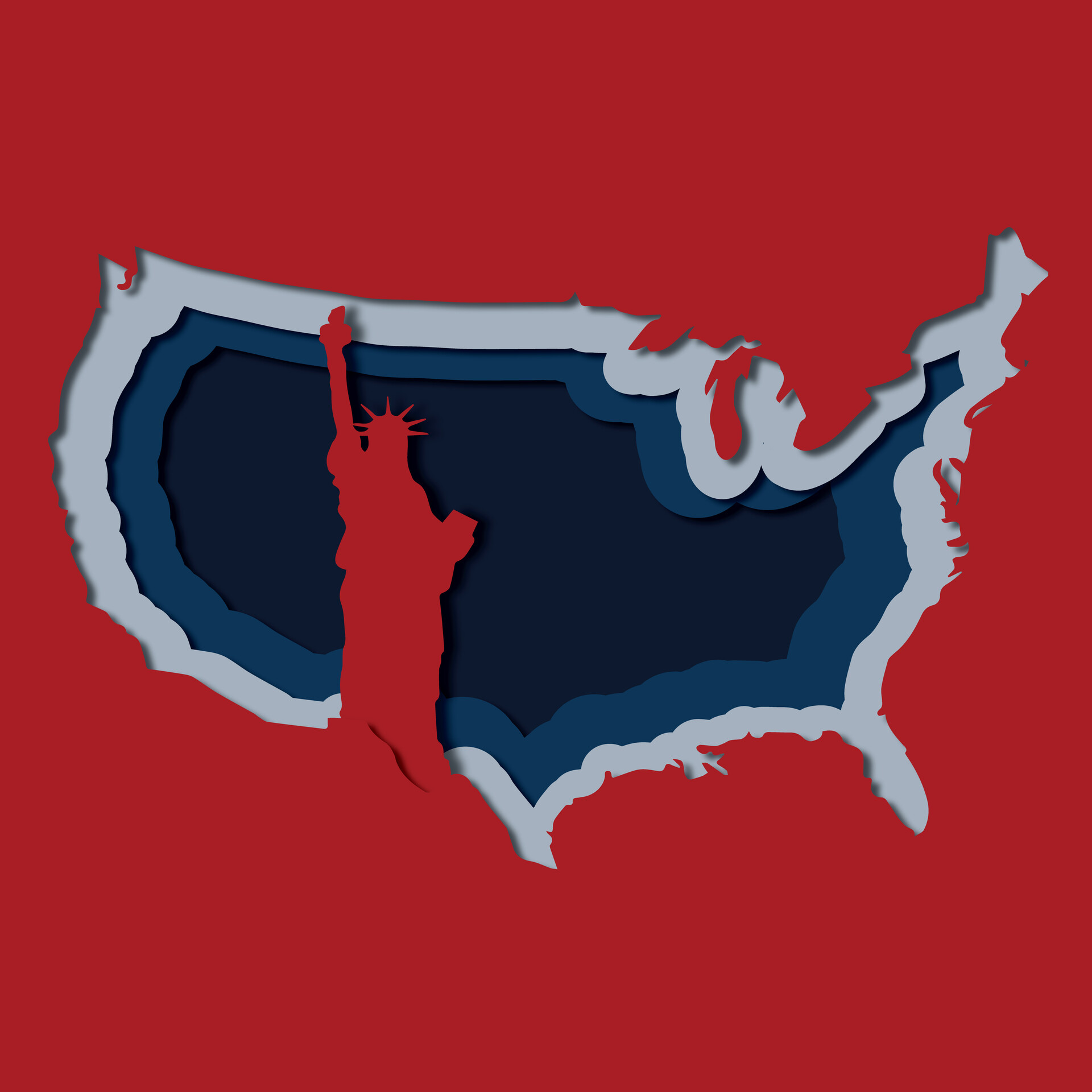 Liberty Usa Map Welcome To The Gulf Of America Flag Map Statue Of