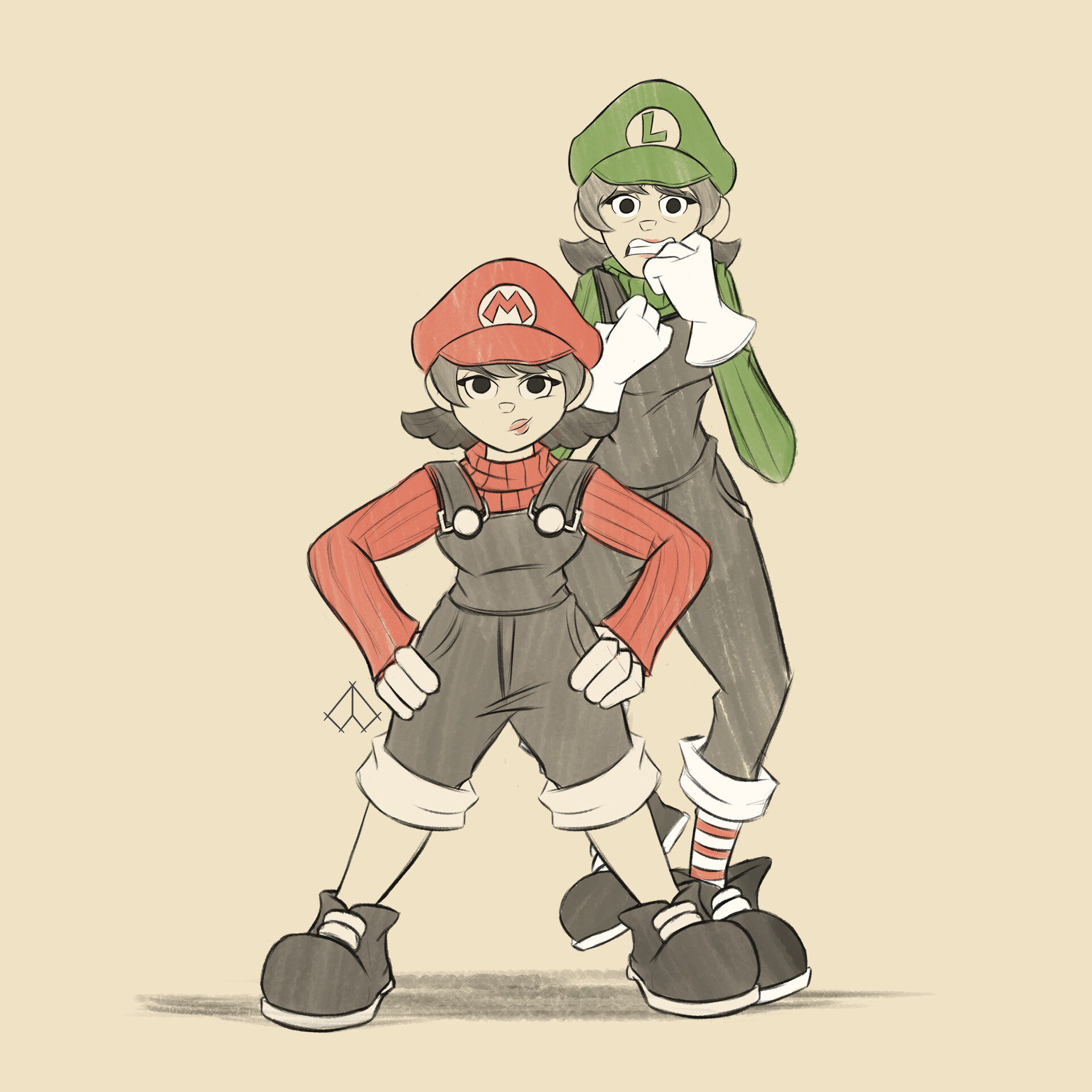 ArtStation - I Drew the Mario Cast, but Genderbended