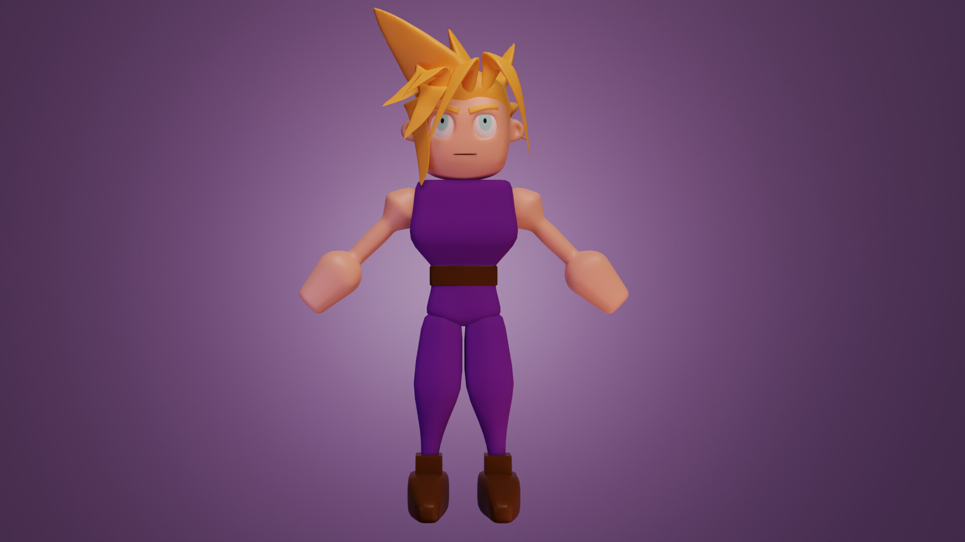 ArtStation - Cloud Strife PS1 Style