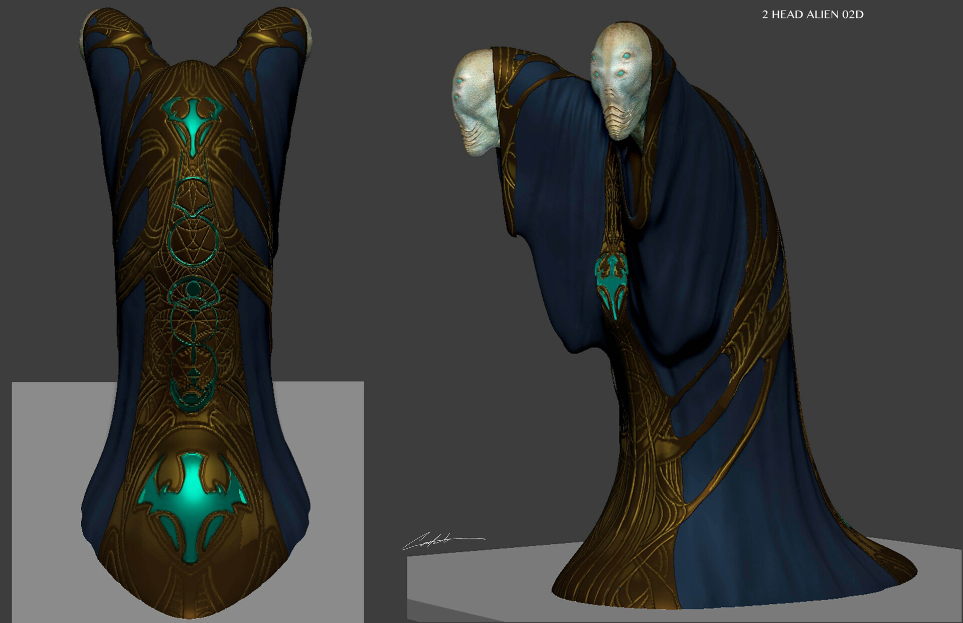 Constantine Sekeris - 2 headed Alien Design