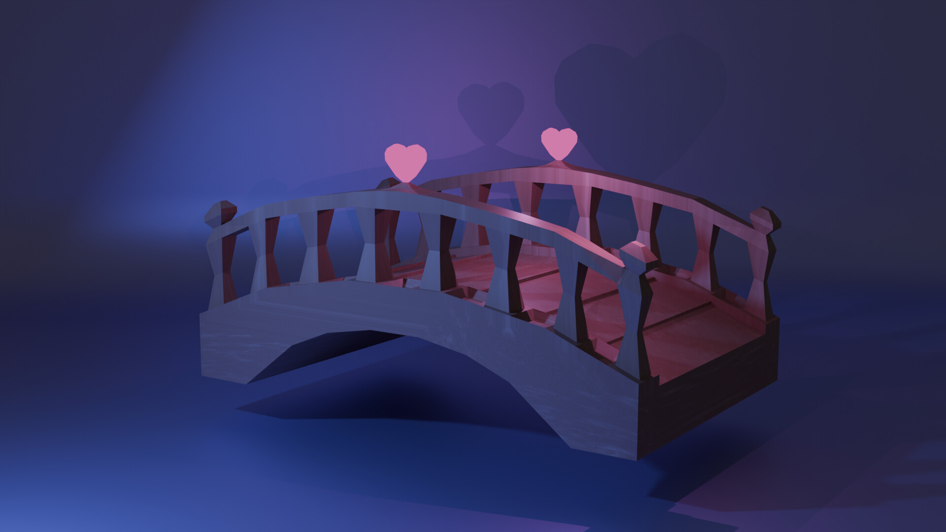 ArtStation - Stylized Low Poly Love-Bridge