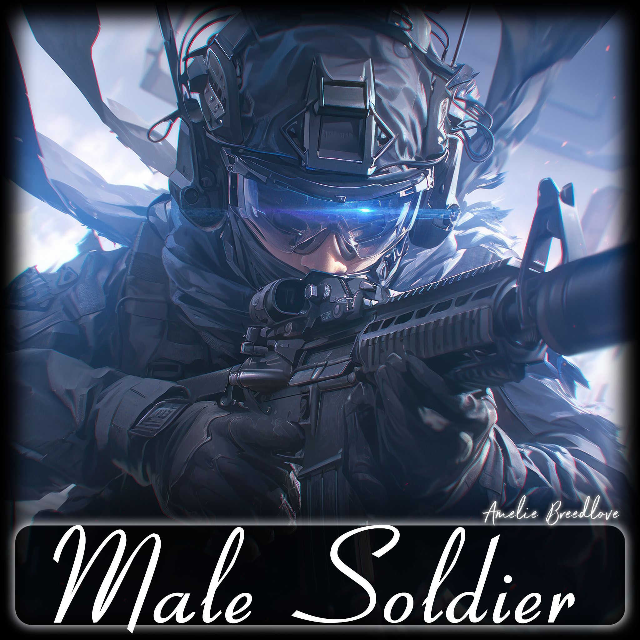 Amelie Character - 400 Male Soldier Reference Pack | 4K | v.146
