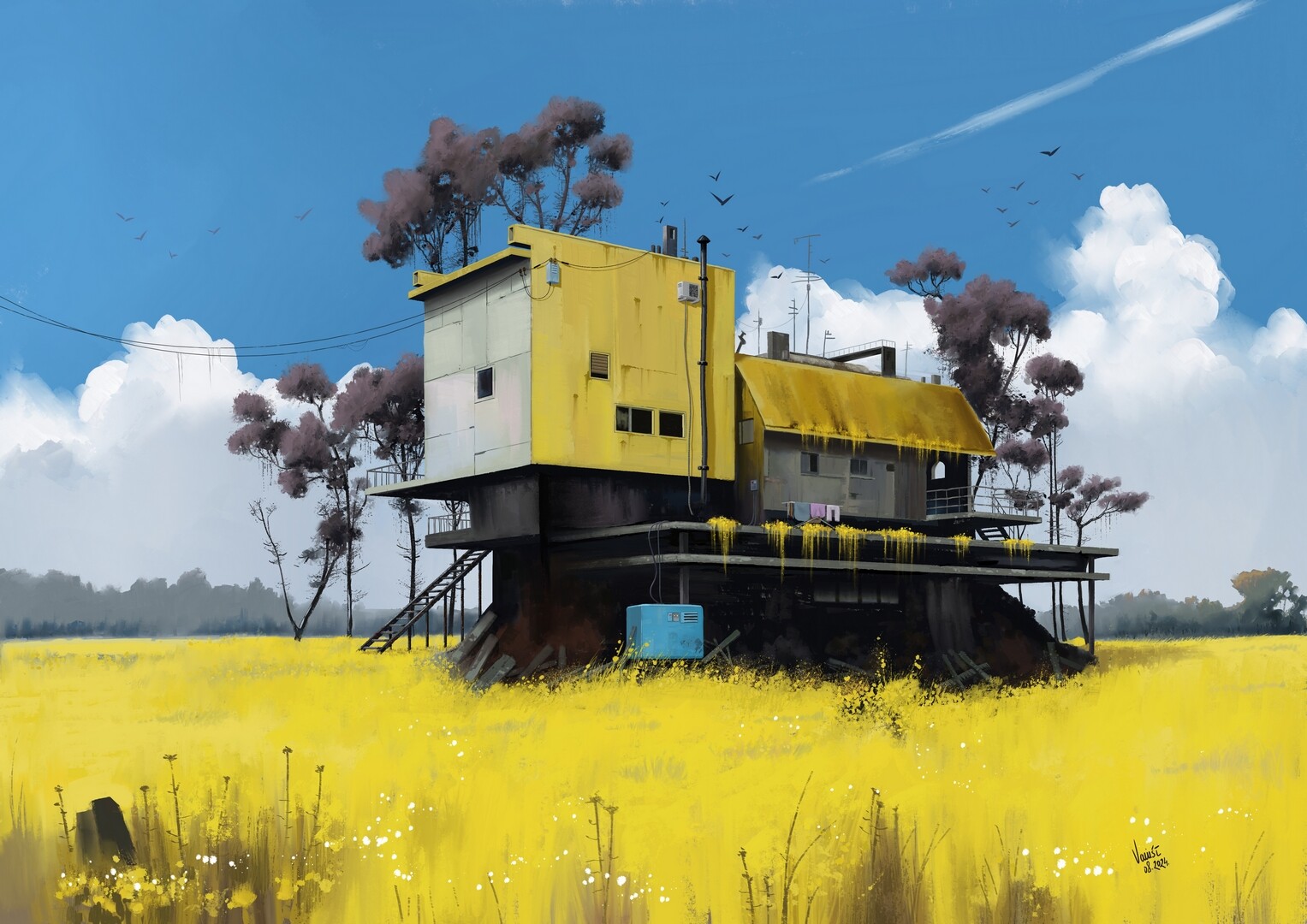 ArtStation - Yellow house in yellow field