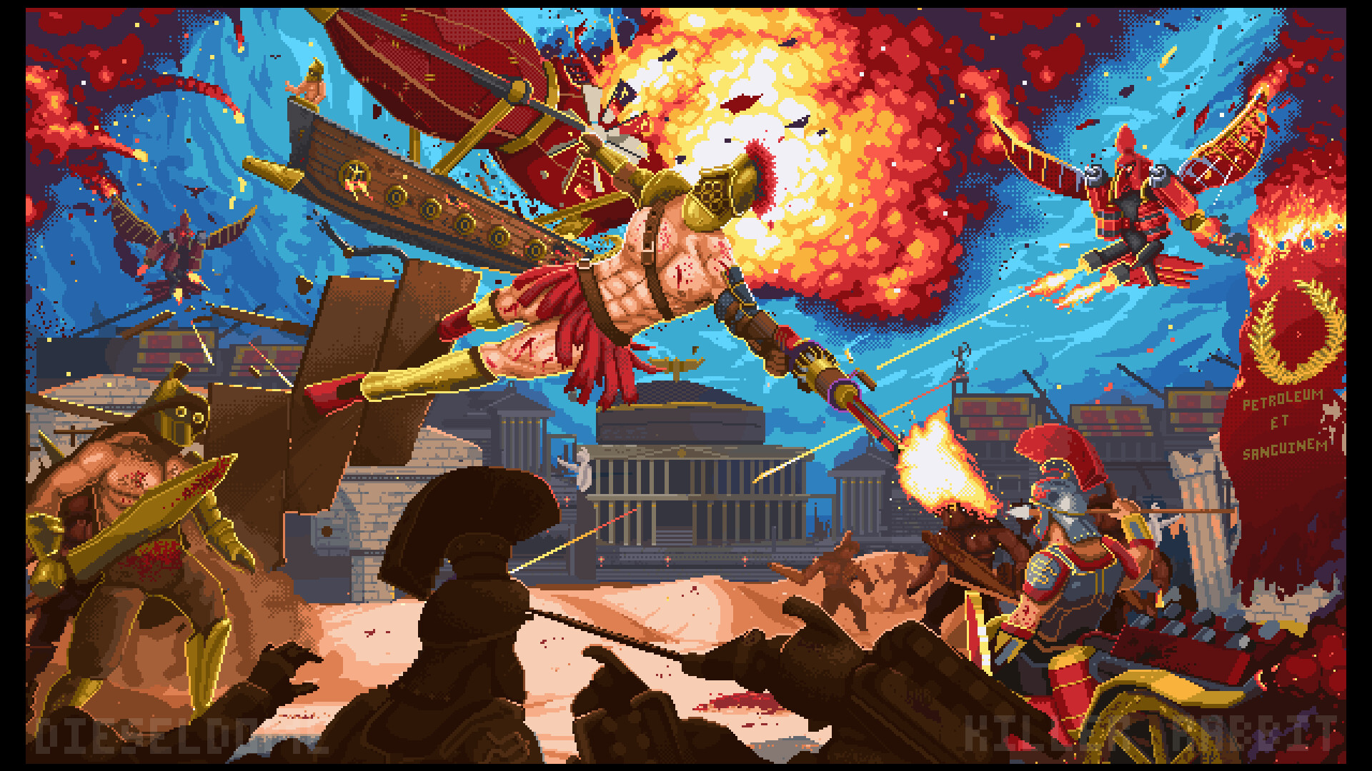 ArtStation - Dieseldome Oil and Blood Pixel art Steam promo