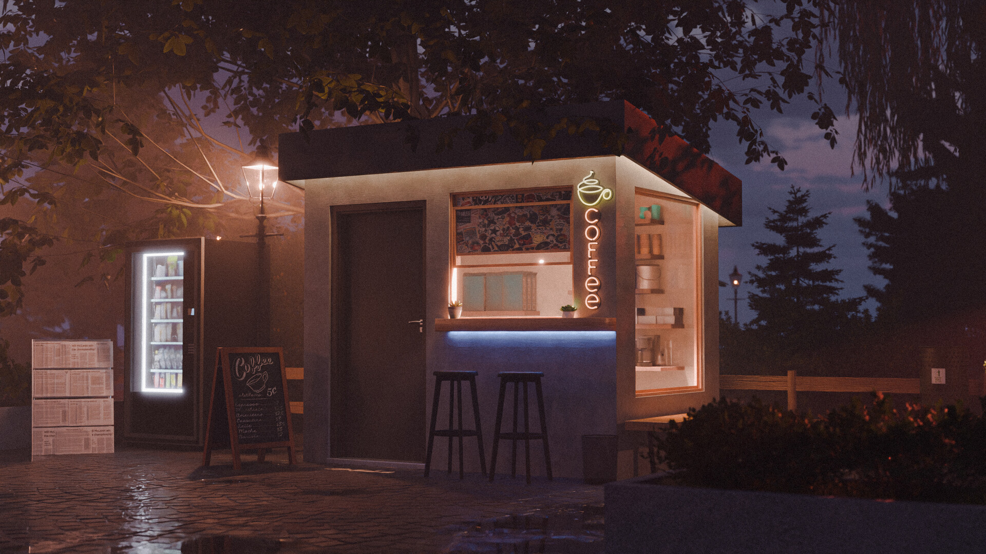 ArtStation - Late Night Coffee