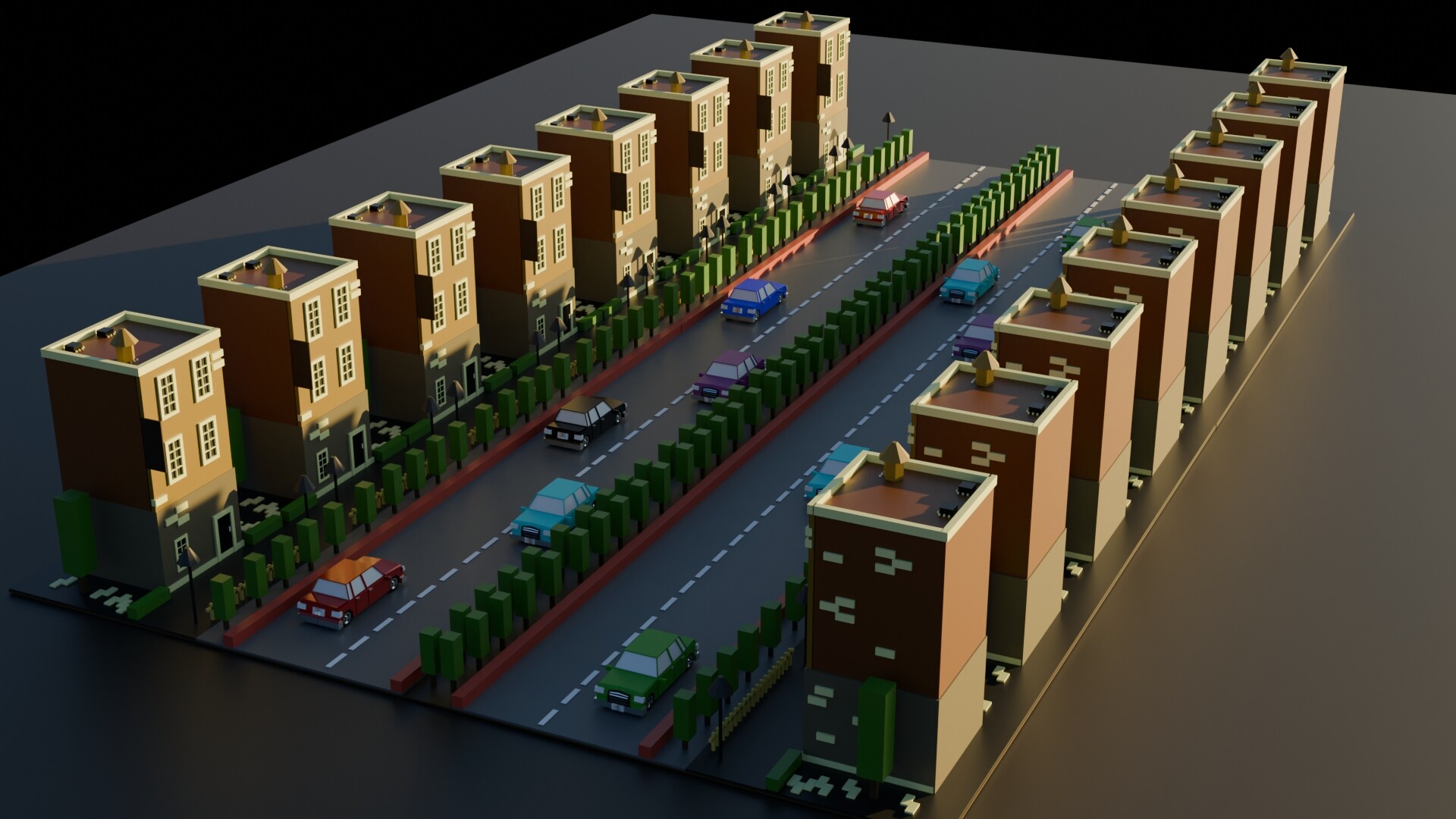 ArtStation - Low poly 3D Town