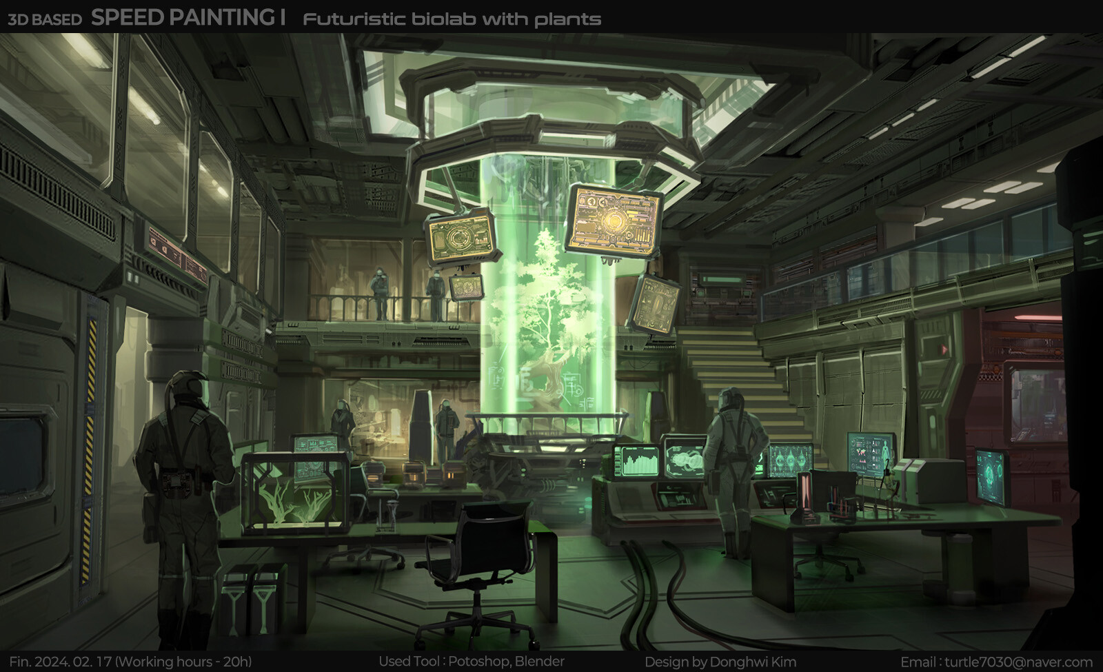 ArtStation - Futuristic biolab with plant