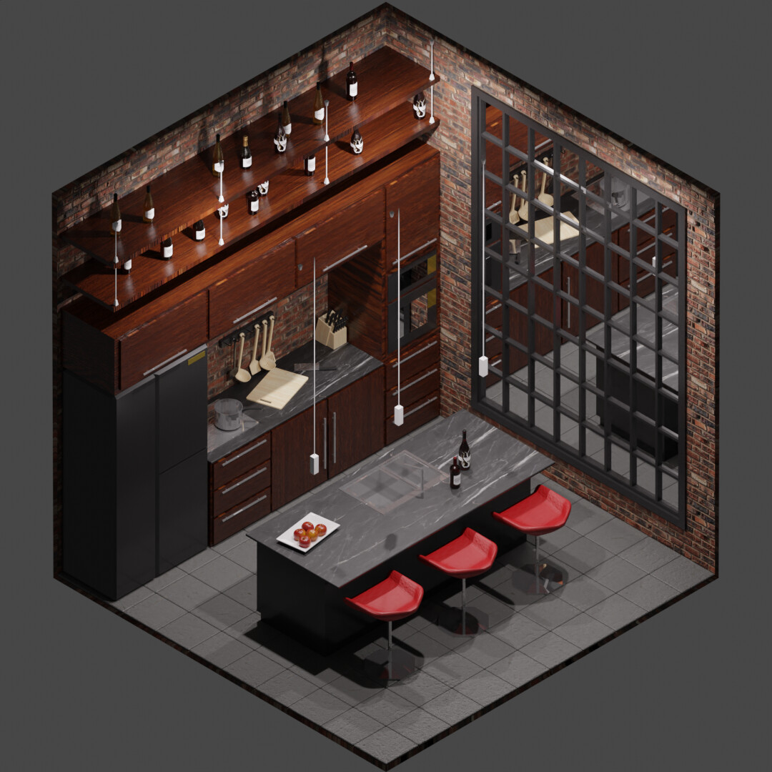 ArtStation - Isometric KItchen