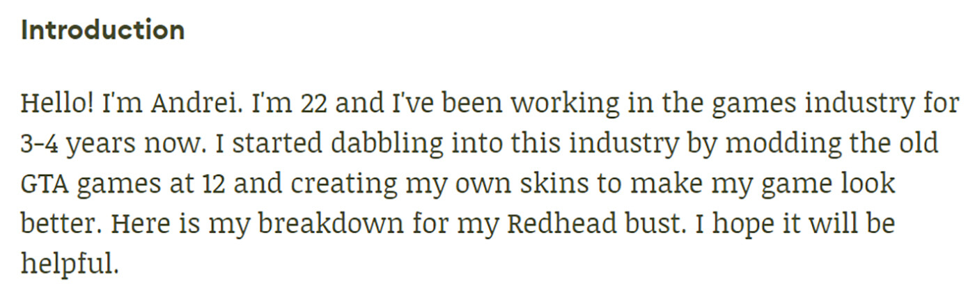 Andrei Dinca - 80Level - Redhead Project - Breakdown