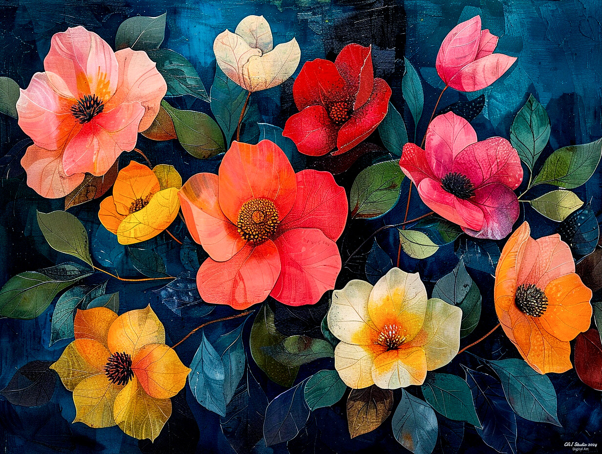 ArtStation - Multicolor flowers