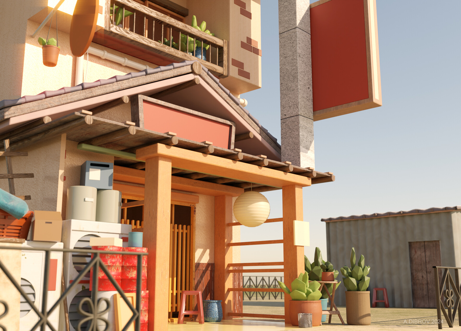 ArtStation - Blender study based on a great illustration by Angela Hao