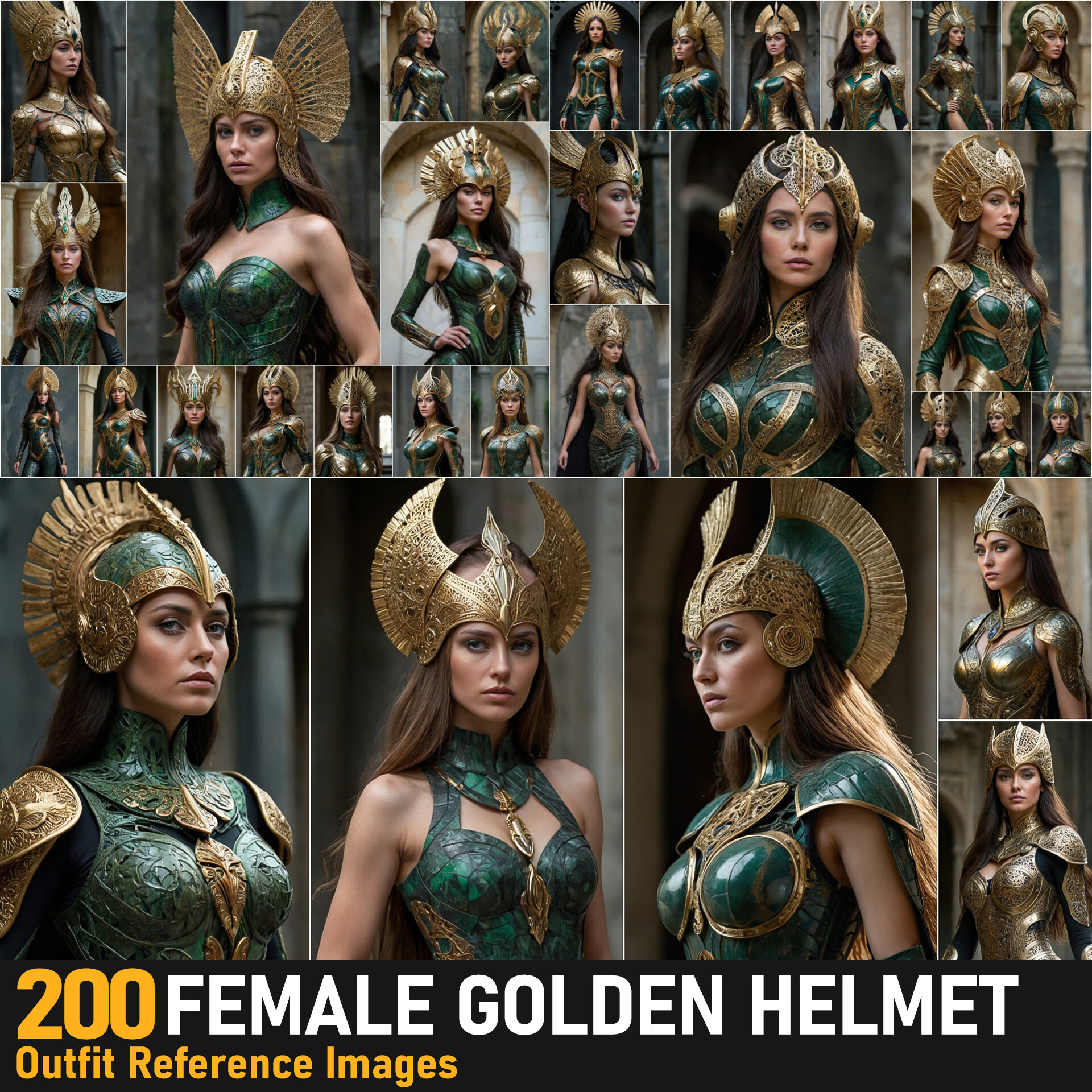Vio - Female Golden Helmet|4K Reference Images