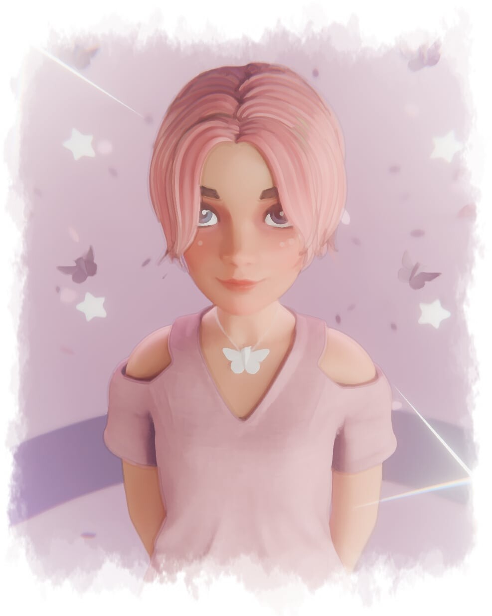 ArtStation - Pink Moth Girl