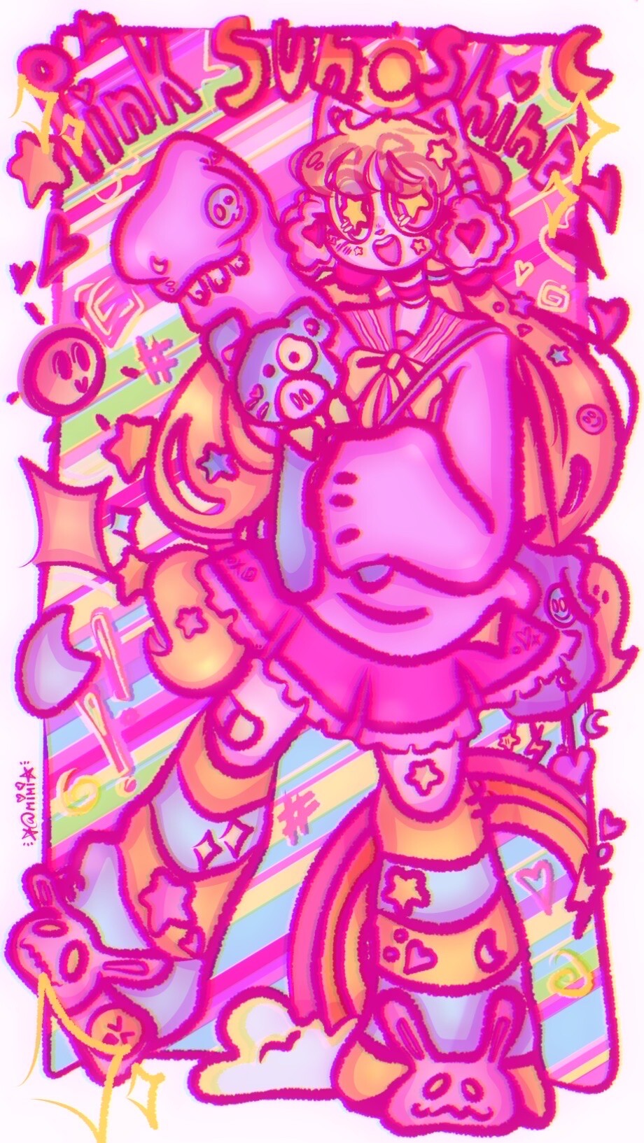 ArtStation - Pink Sunshine! (commission!)☀️ 💕