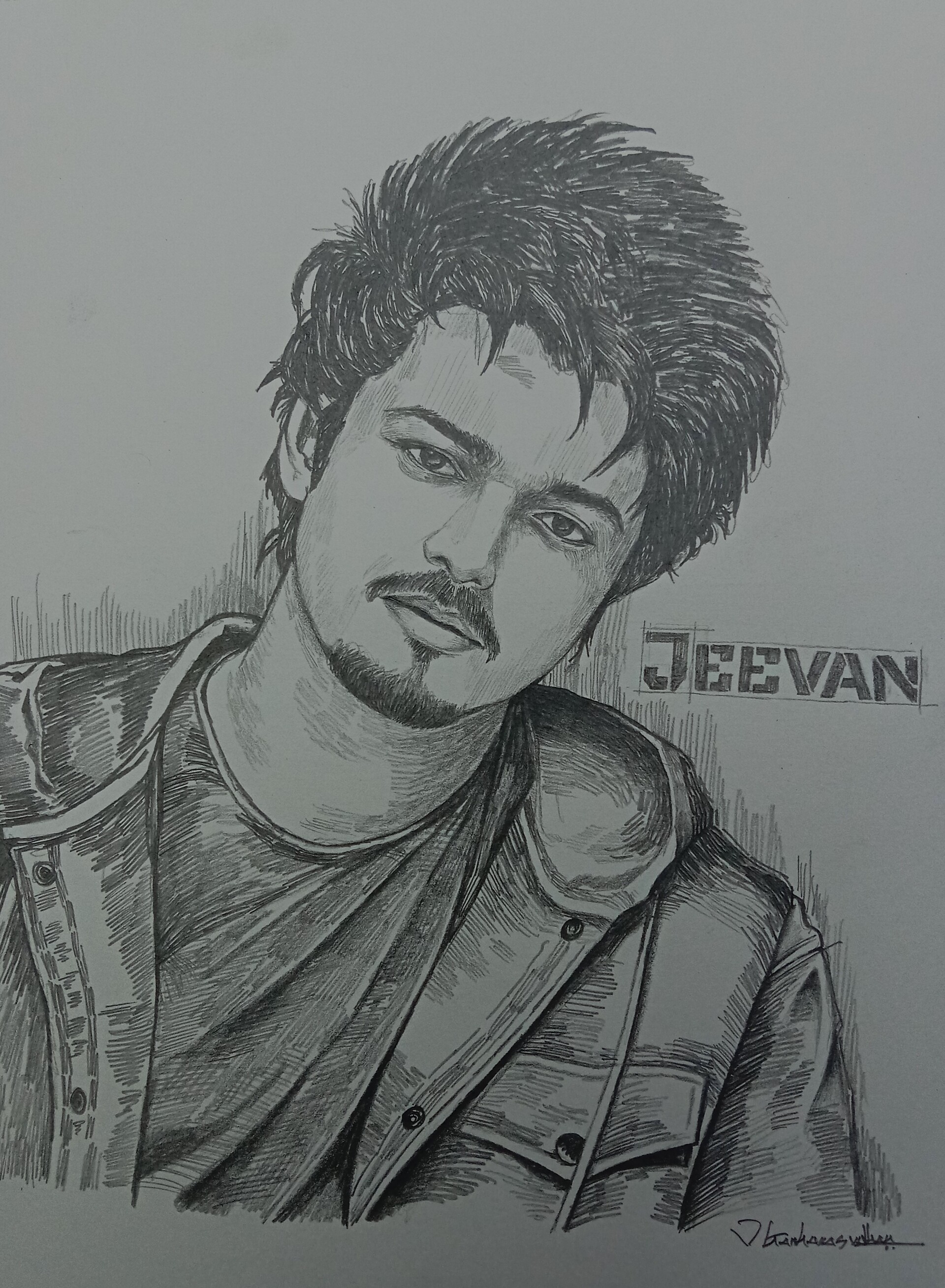 ArtStation - #GreatestOfAllTime Jeevan character pencilsketch 2024.