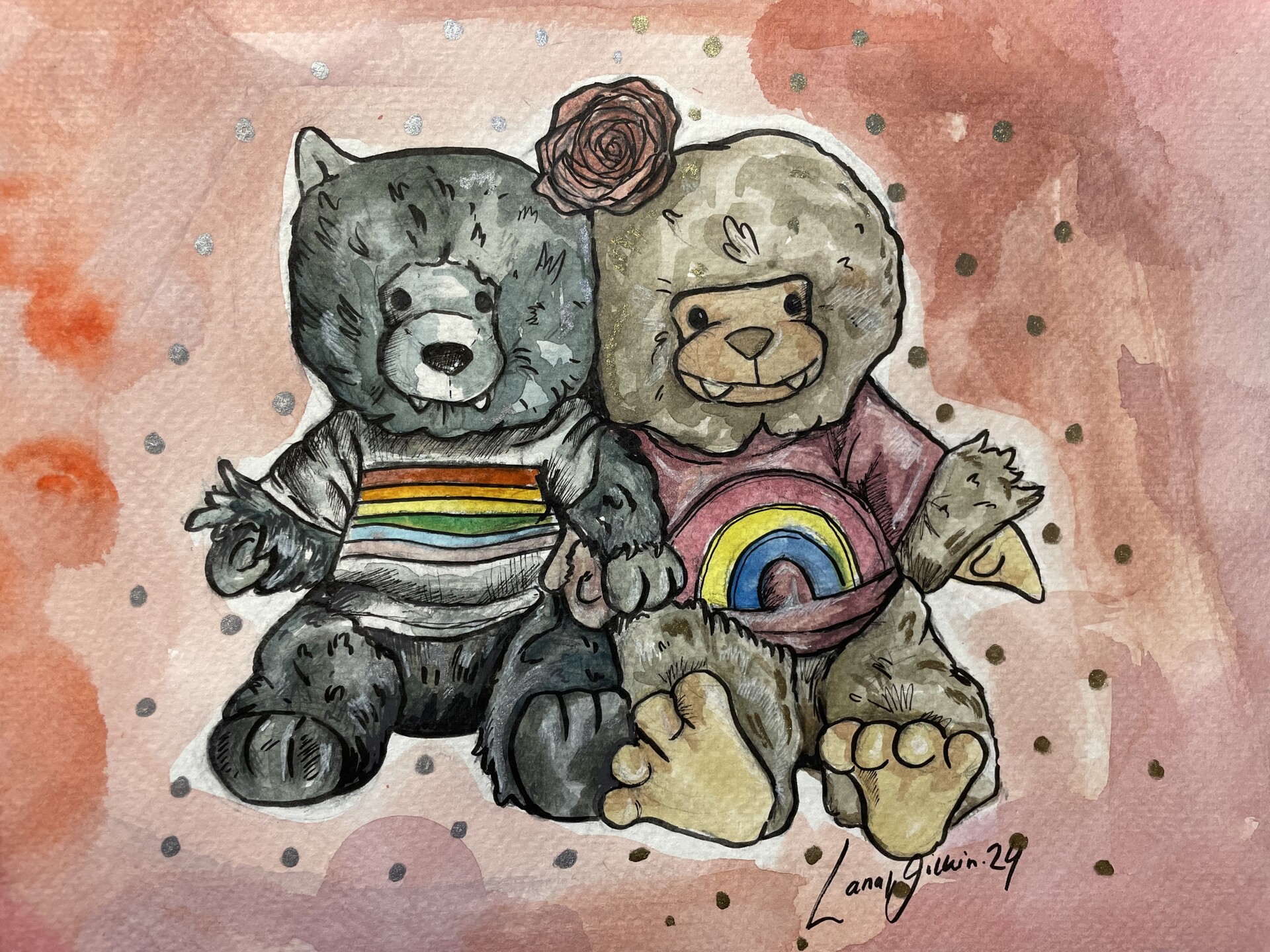 ArtStation - Wilf wolf and bo jellycat illustration