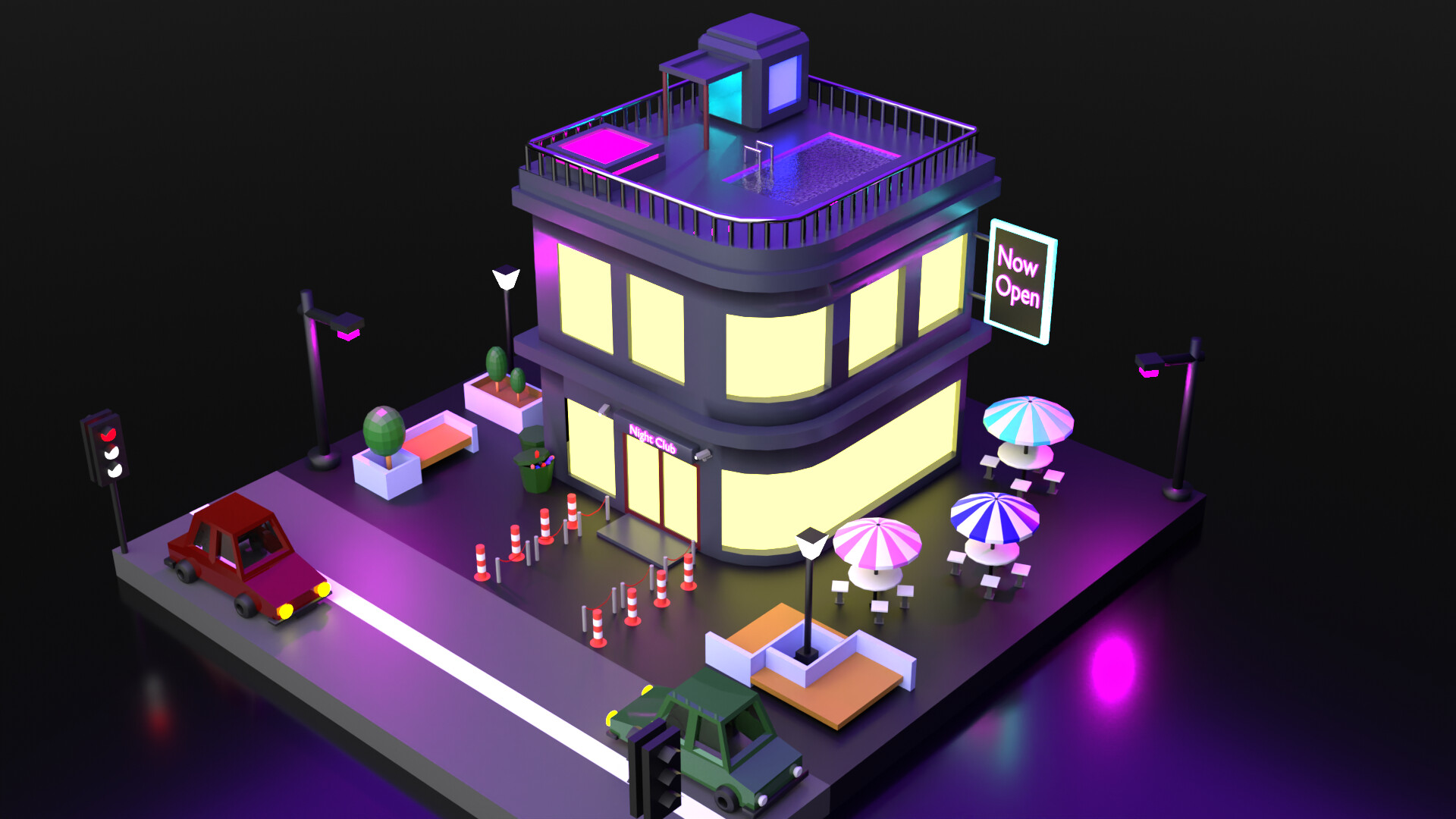 ArtStation - Isometric Night Club