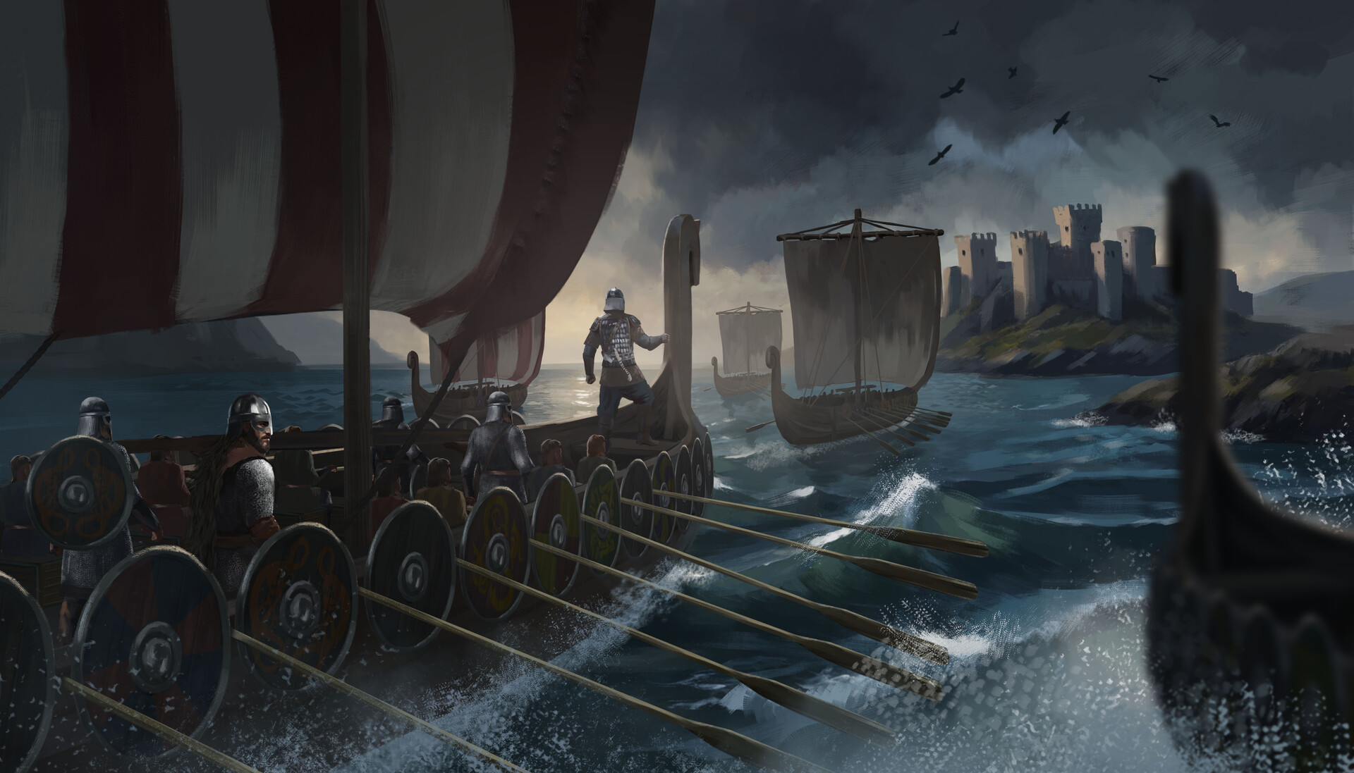 ArtStation - Vikings sailing on a ship