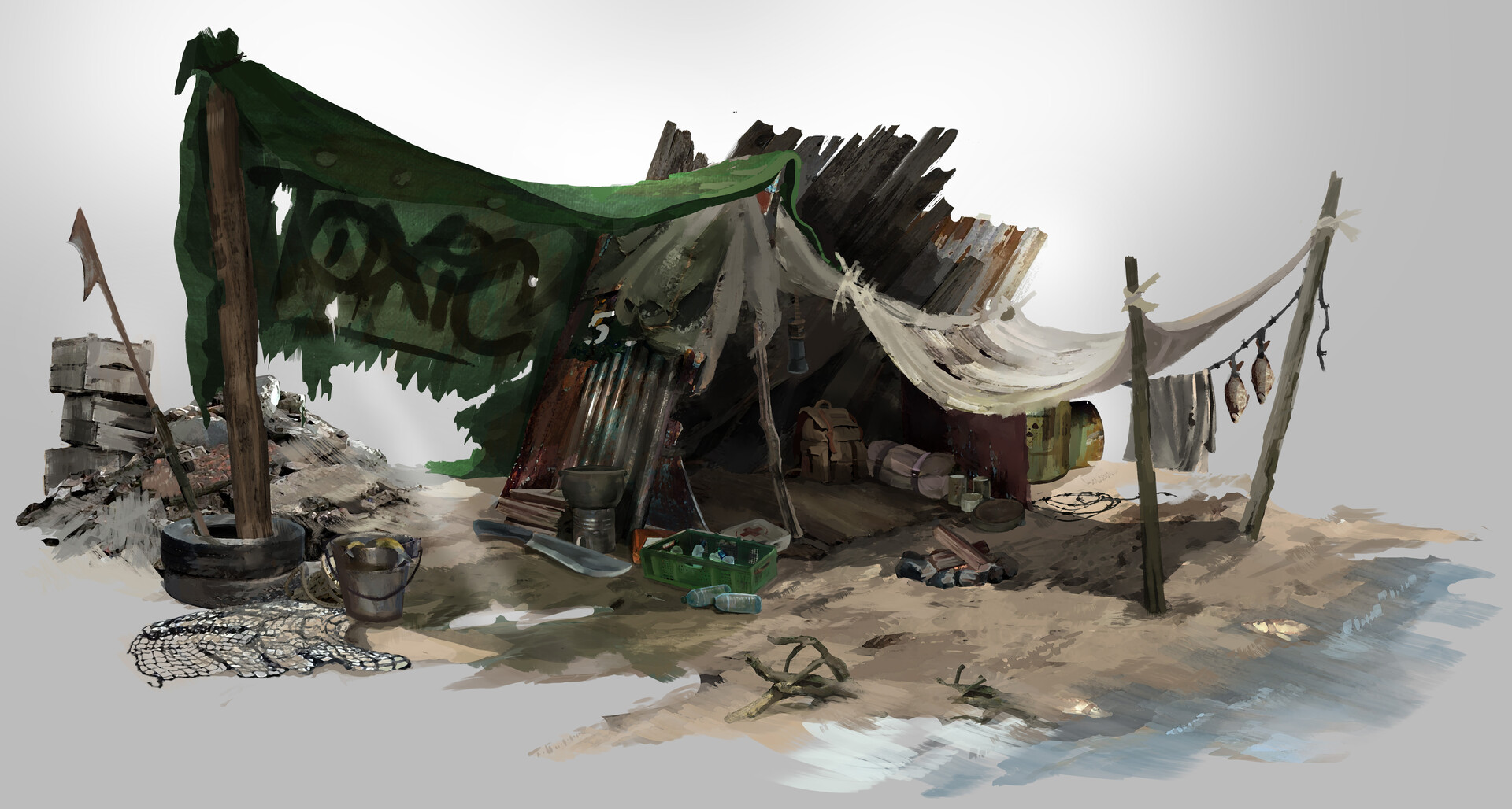 ArtStation - Post Apocalyptic Shelter Concept