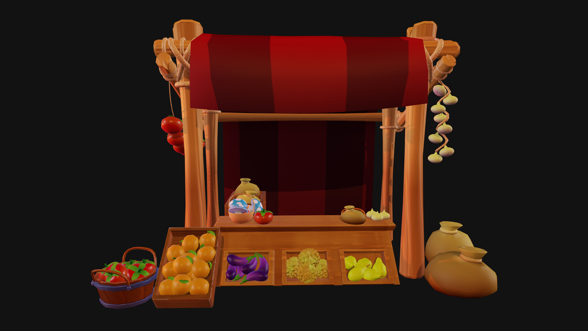 ArtStation - Stylized Fruit Market 3D asset