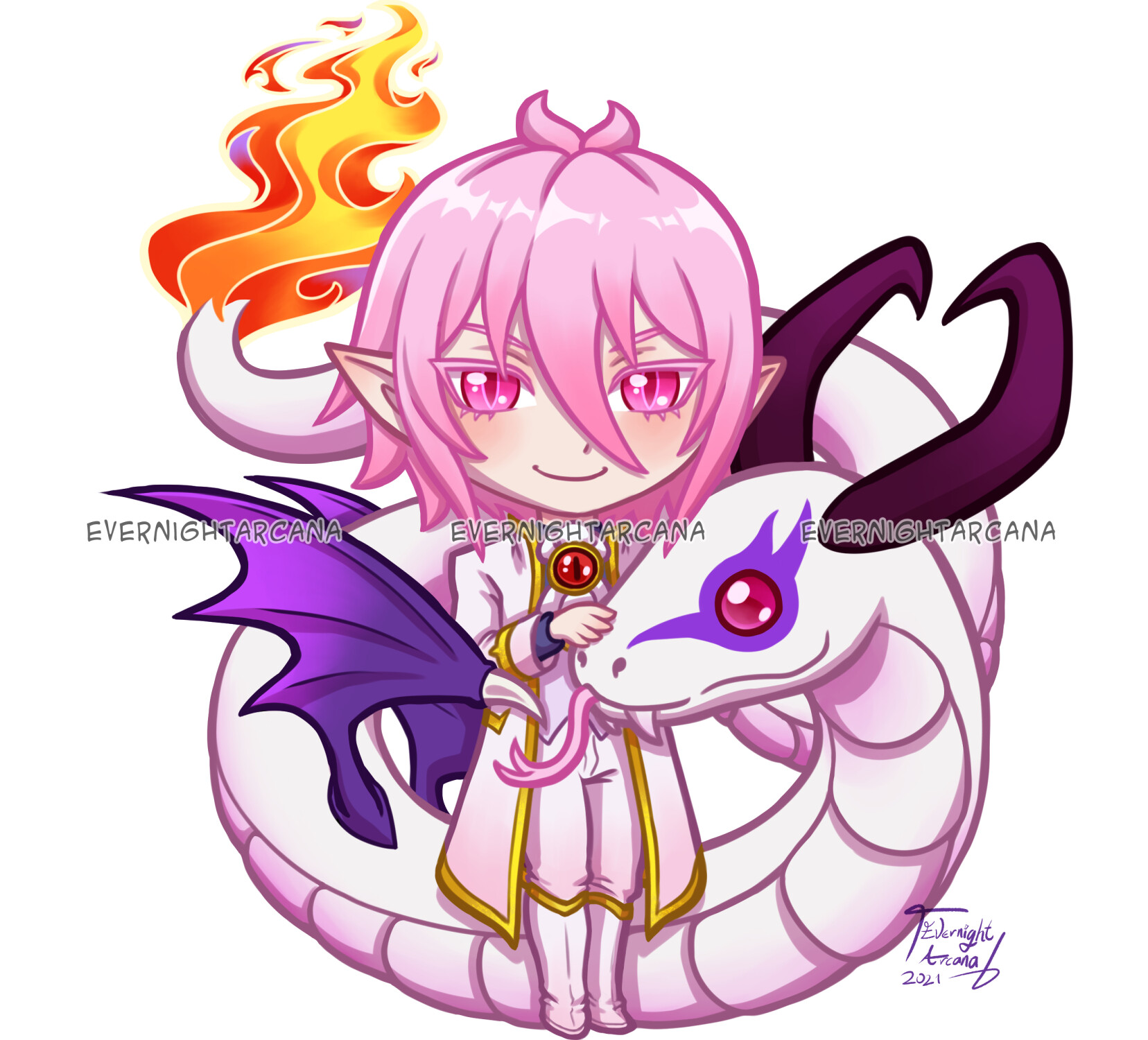 ArtStation - 2021 Asmodeus Alice and Familiar Vino Chibi