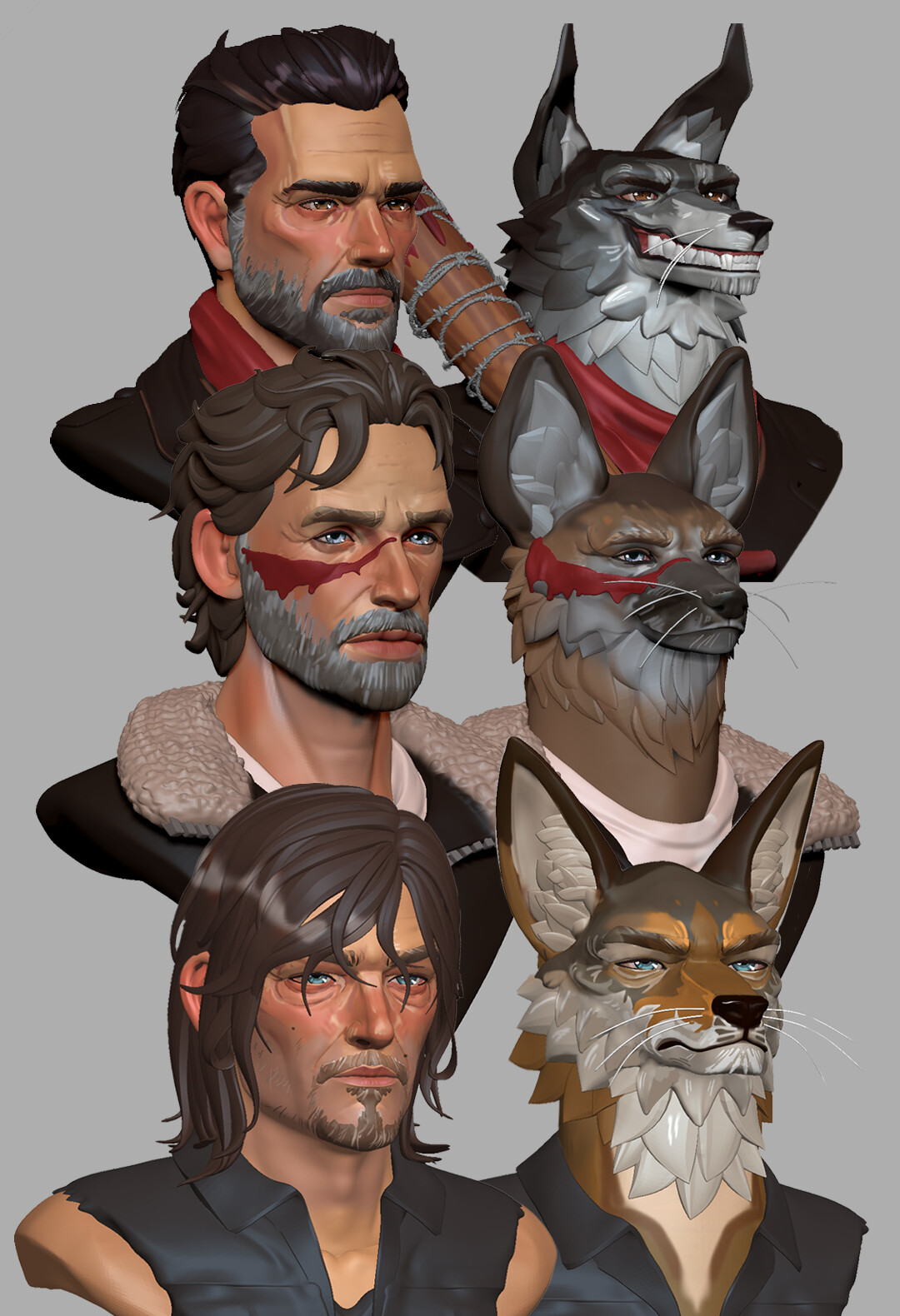 ArtStation - The Walking Dead Portraits