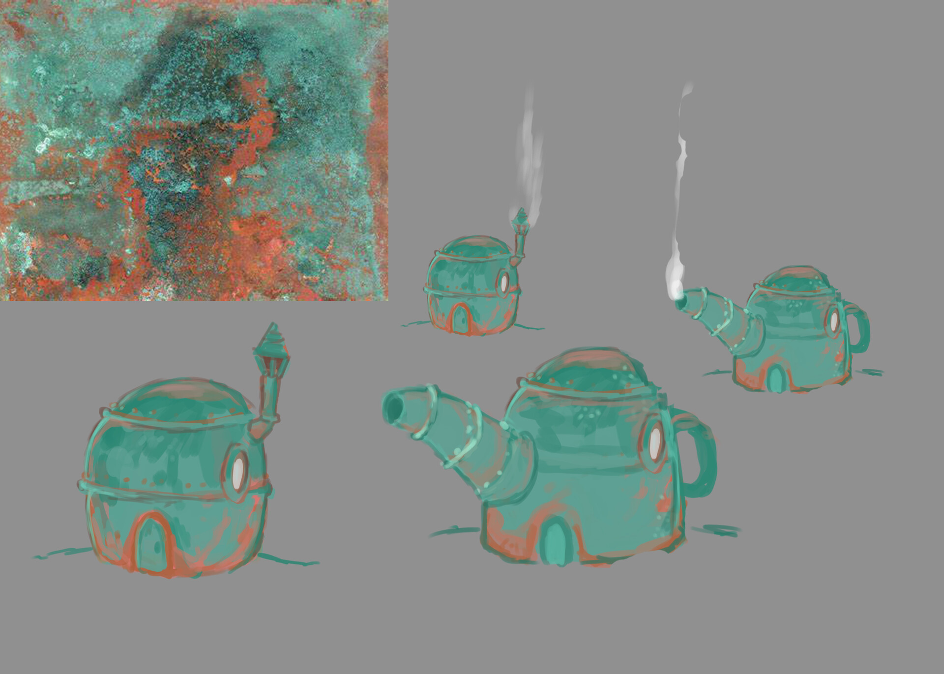 ArtStation - Rusted Copper Cottage Sketch