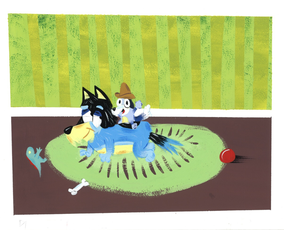 ArtStation - Bluey hand painting