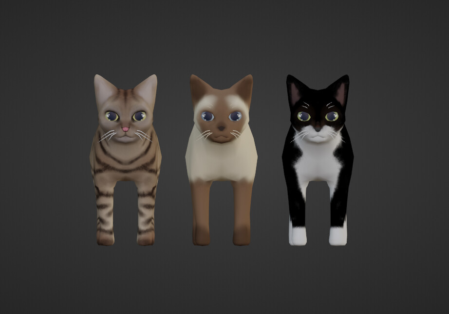 ArtStation - Low Poly Cats