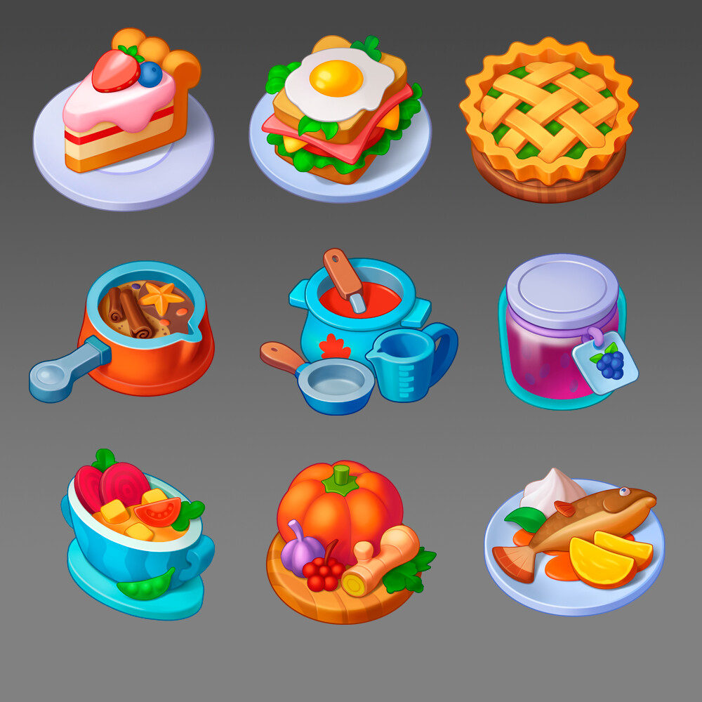 ArtStation - Food icons