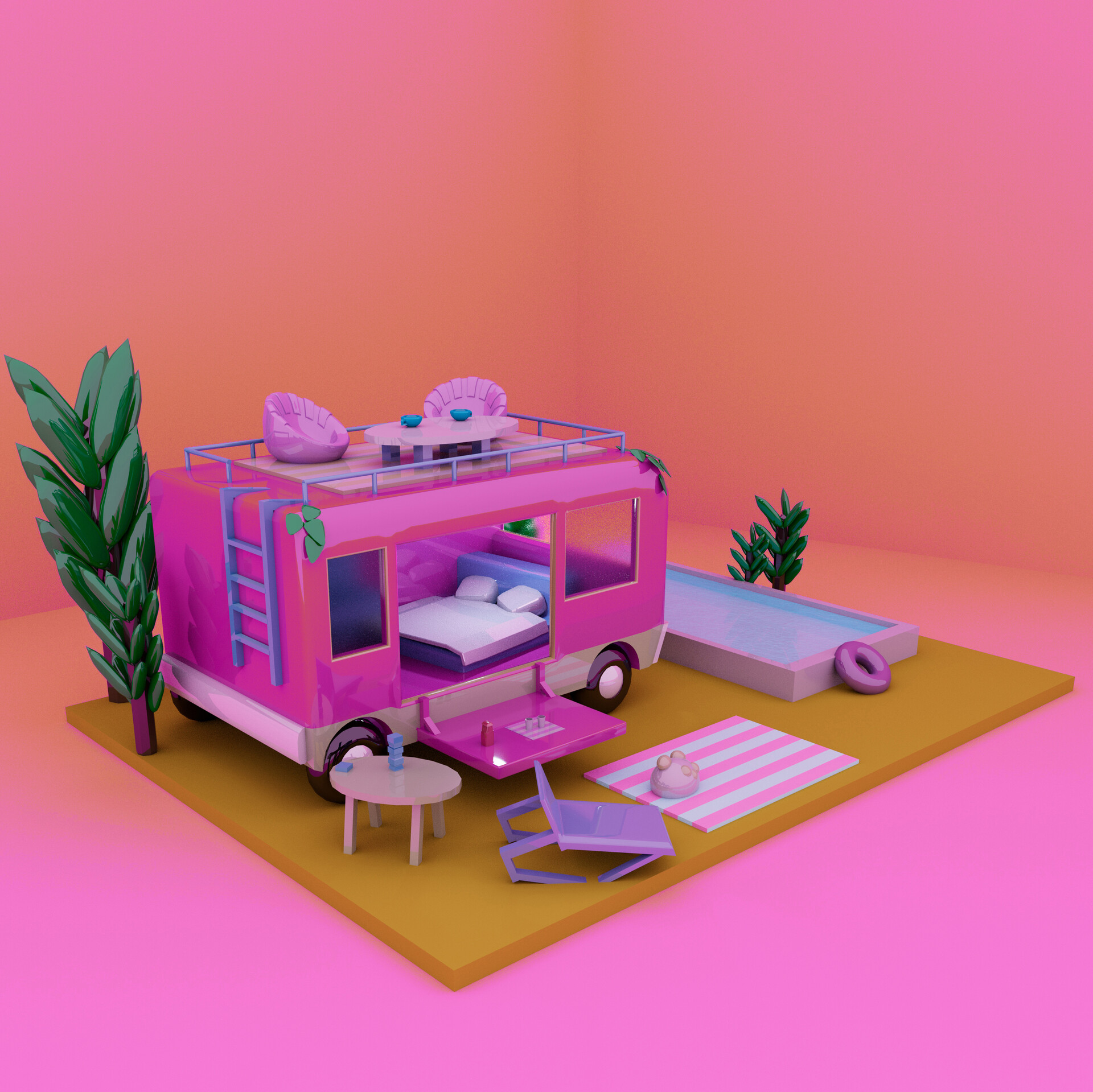 ArtStation - cute van